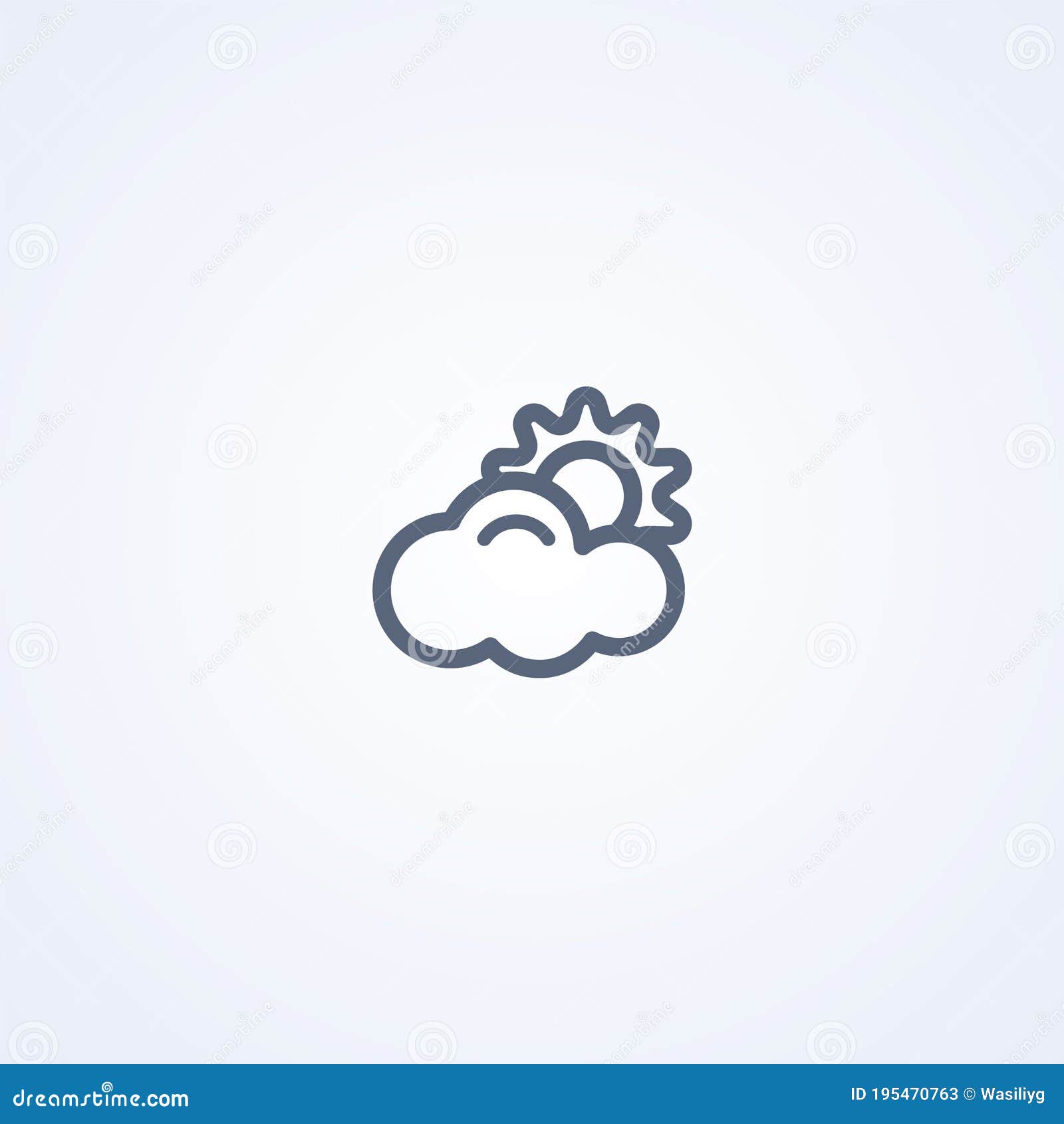 Cloudy, Vector Best Gray Line Icon Stock Vector - Illustration of icon ...