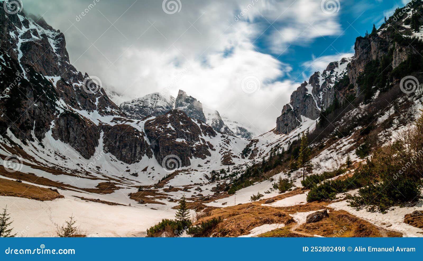 Cloudy Wheather in the Mountains with Snow Editorial Stock Photo ...