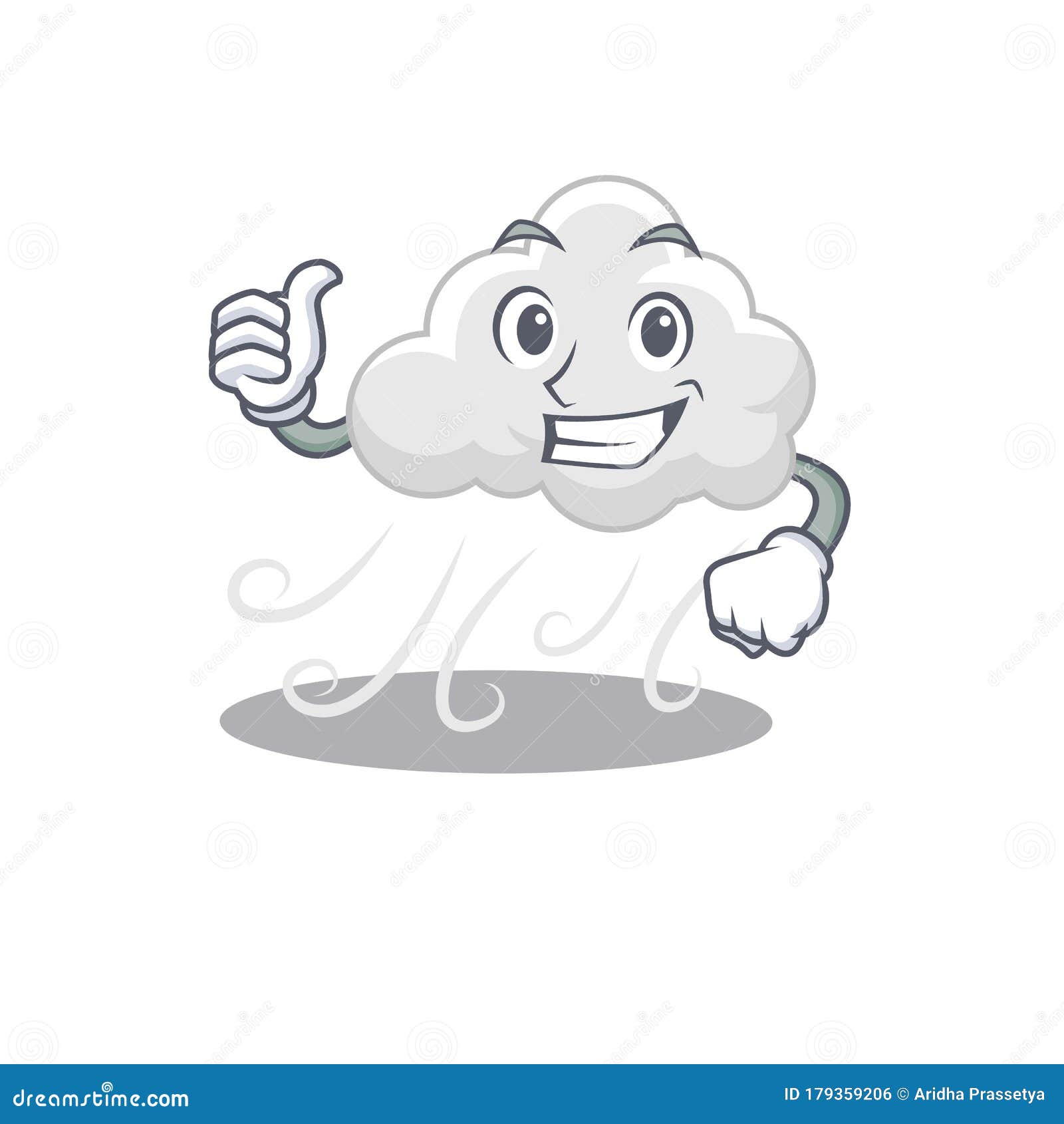 Cloudy Windy Cartoon Character Design Making OK Gesture Stock Vector ...
