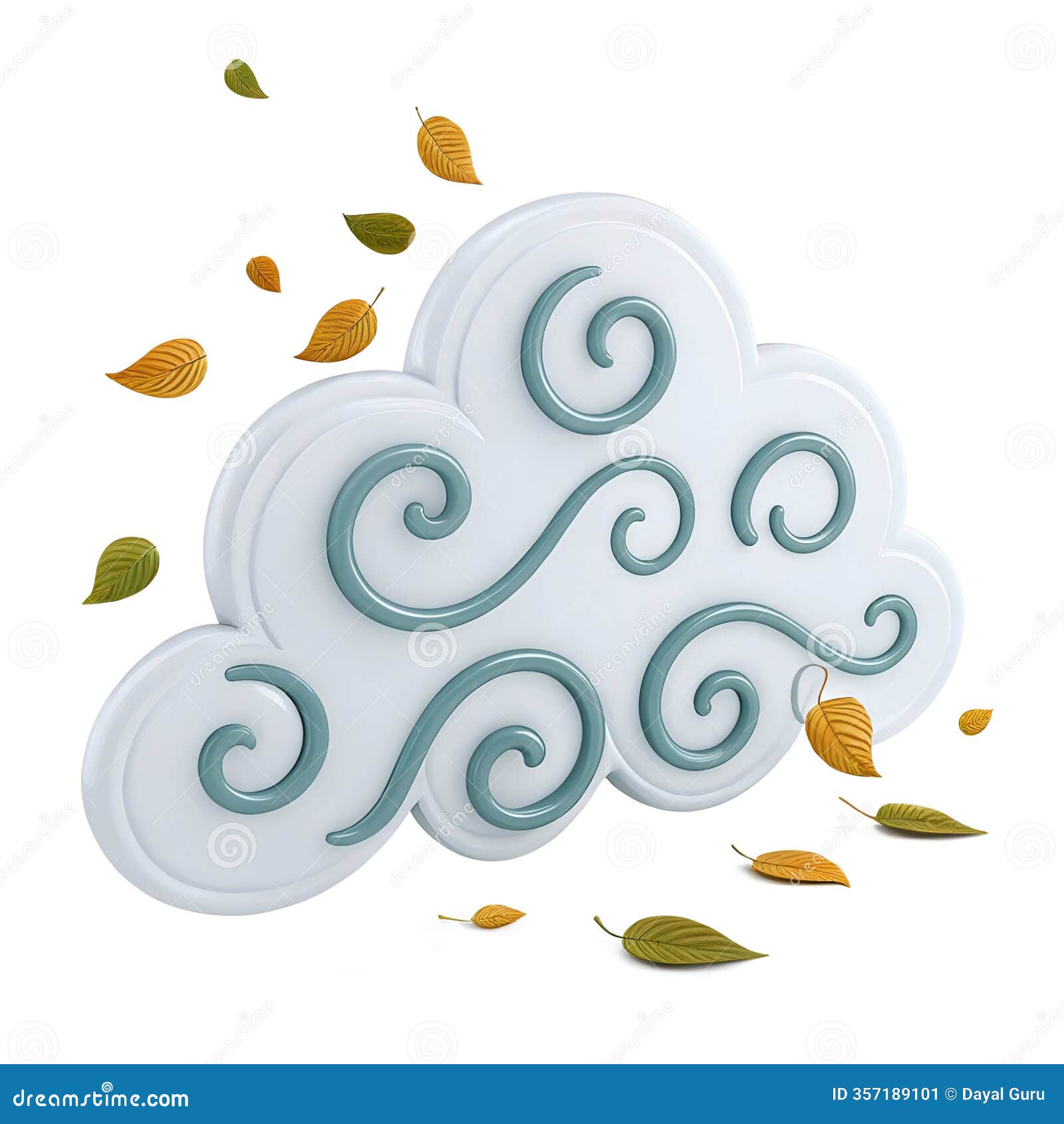 Cloudy Windy Day 3D stock illustration. Illustration of phenomenon - 357189101