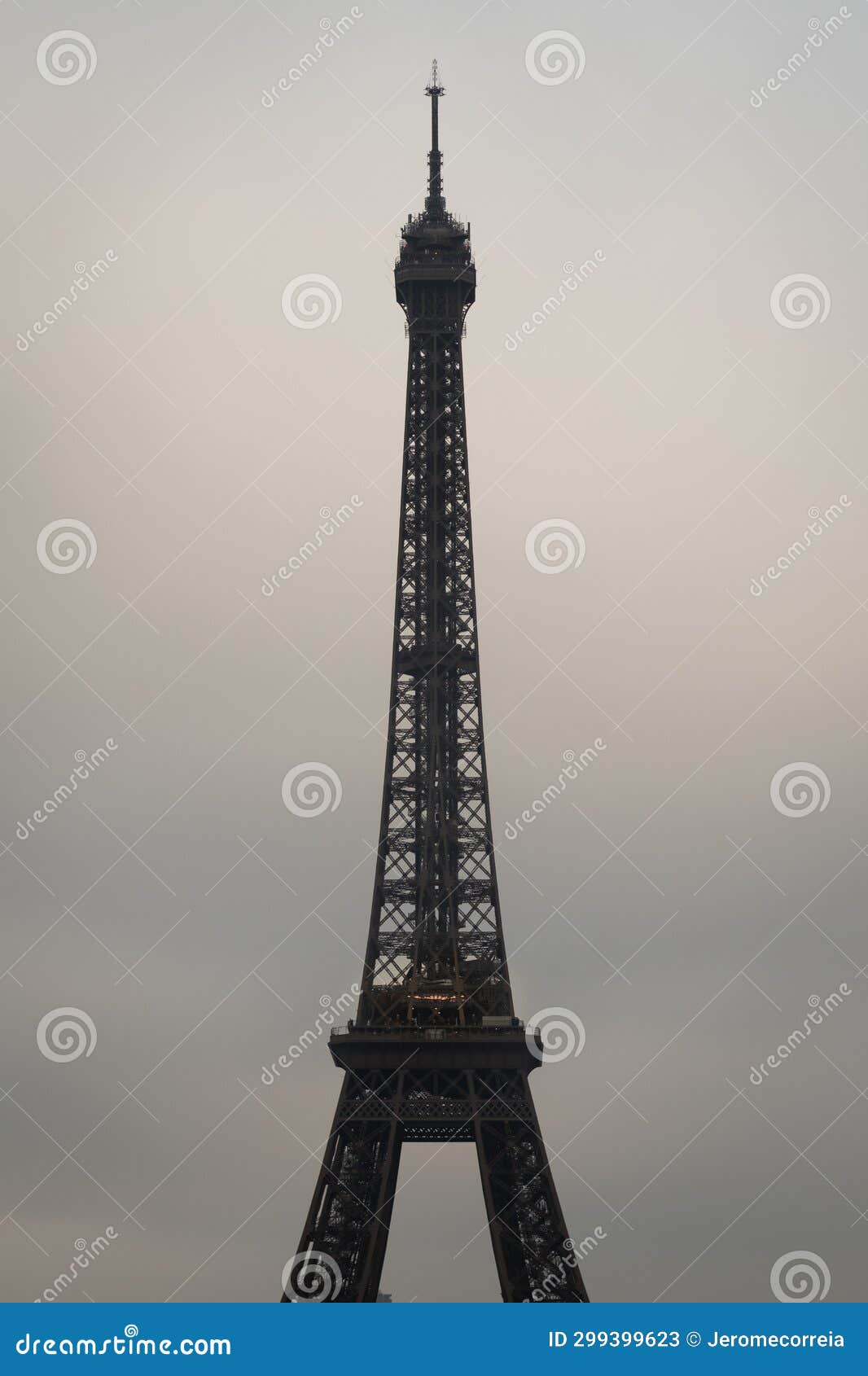 Cloudy Winter Day Eiffel Tower - Paris Stock Image - Image of tourism ...