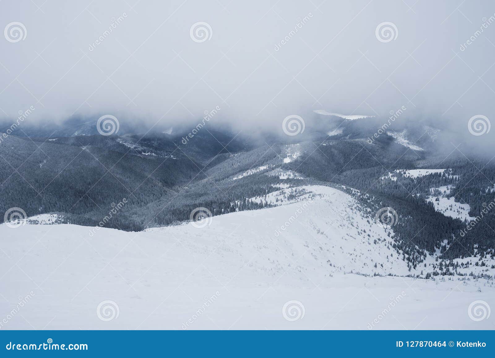 Cloudy Winter Weather in the Mountains Stock Photo - Image of peak ...