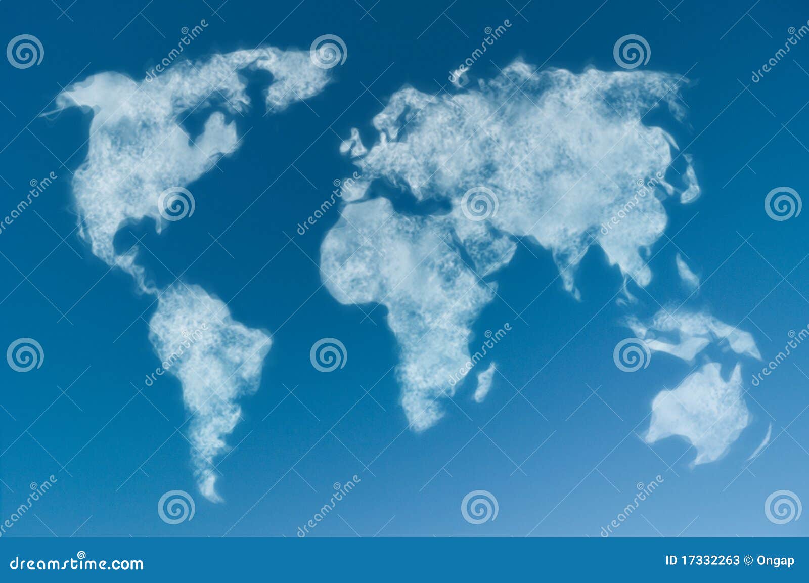 Cloudy world map stock illustration. Illustration of travel - 17332263