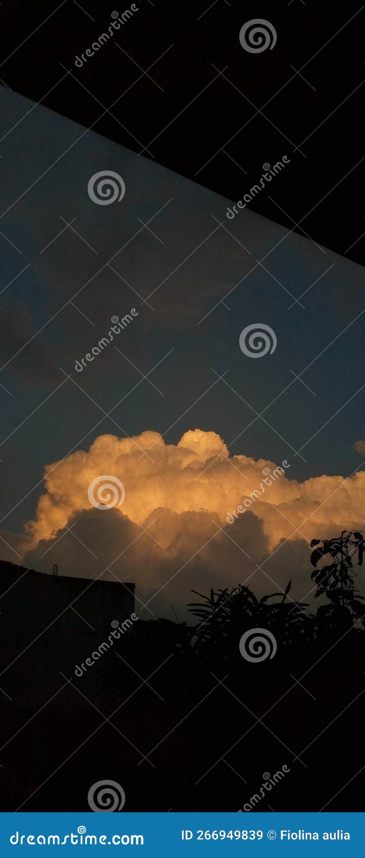 Cloudy Yellow Sunset at Five Pm Stock Image - Image of yellowsunset ...