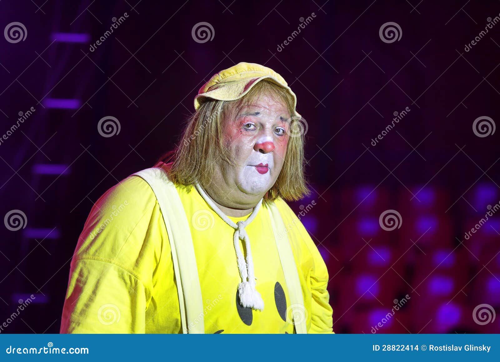 Cloun on the stage. editorial stock image. Image of portrait - 28822414