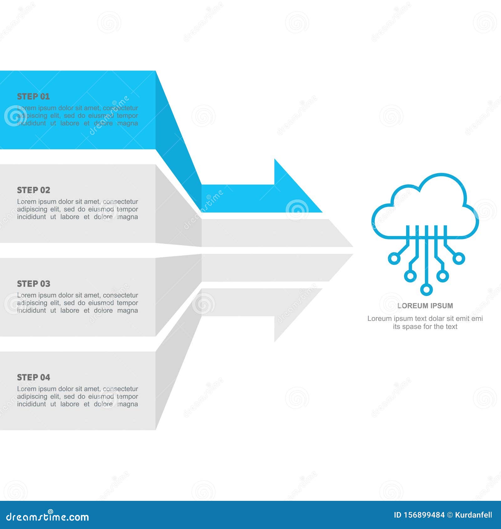 Cloun Technology Arrows Options Concept for Infographic Stock Vector ...