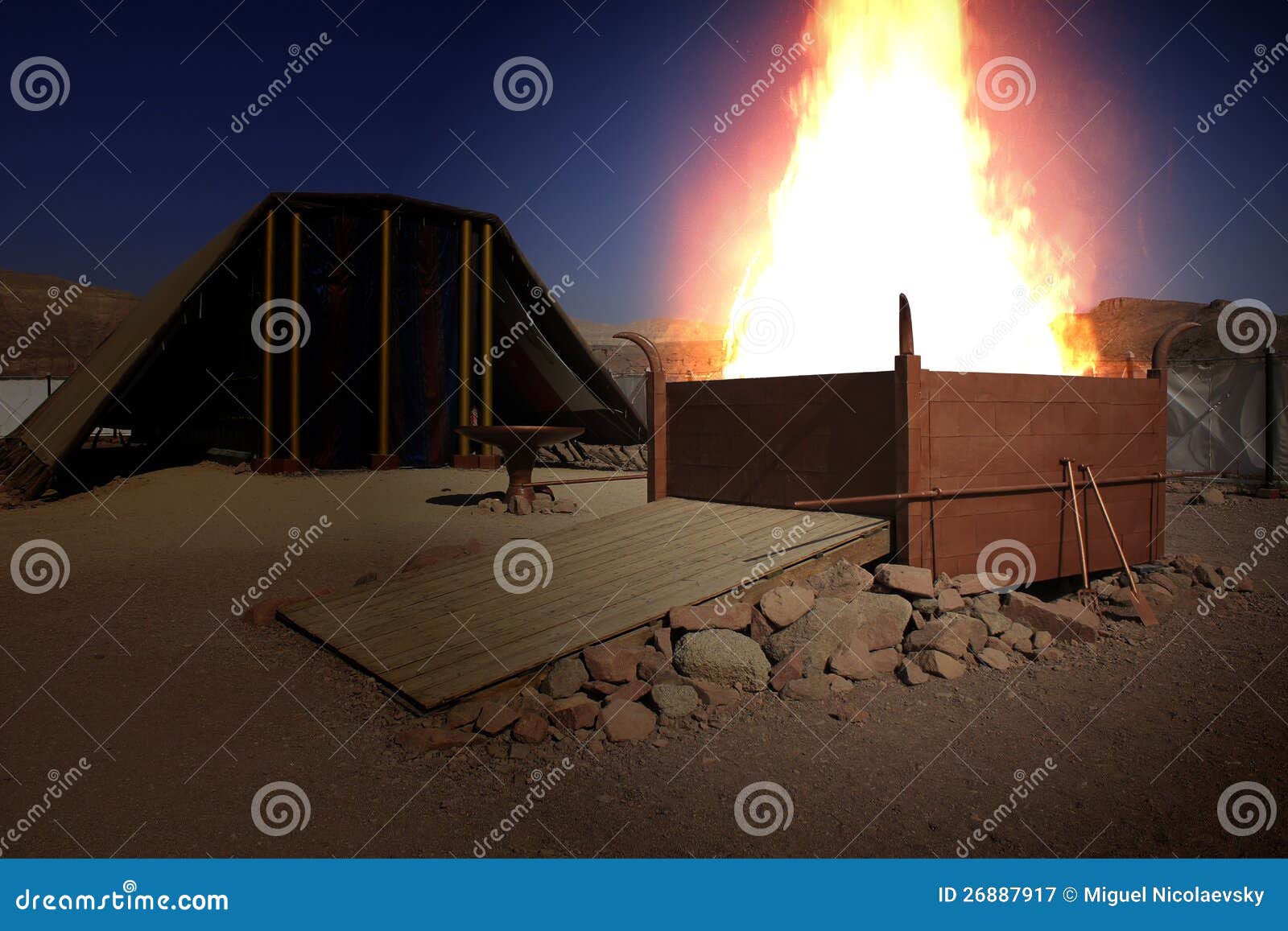 Clouse-Up on Burning Altar of Sacrifices Stock Image - Image of ...