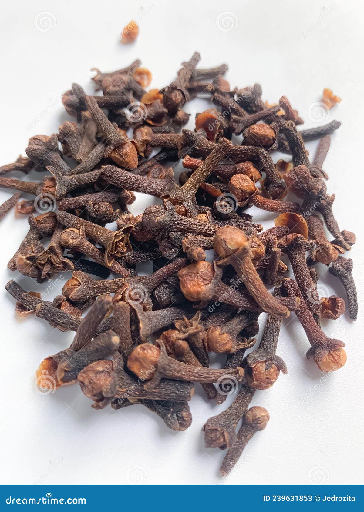 Top View of Clove on White Background Stock Image - Image of flakes ...