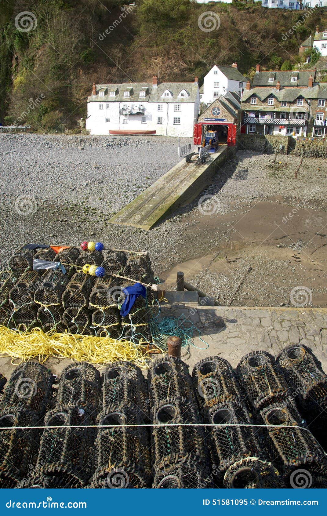 Clovelly, Cornwall, UK editorial image. Image of lifebost - 51581095