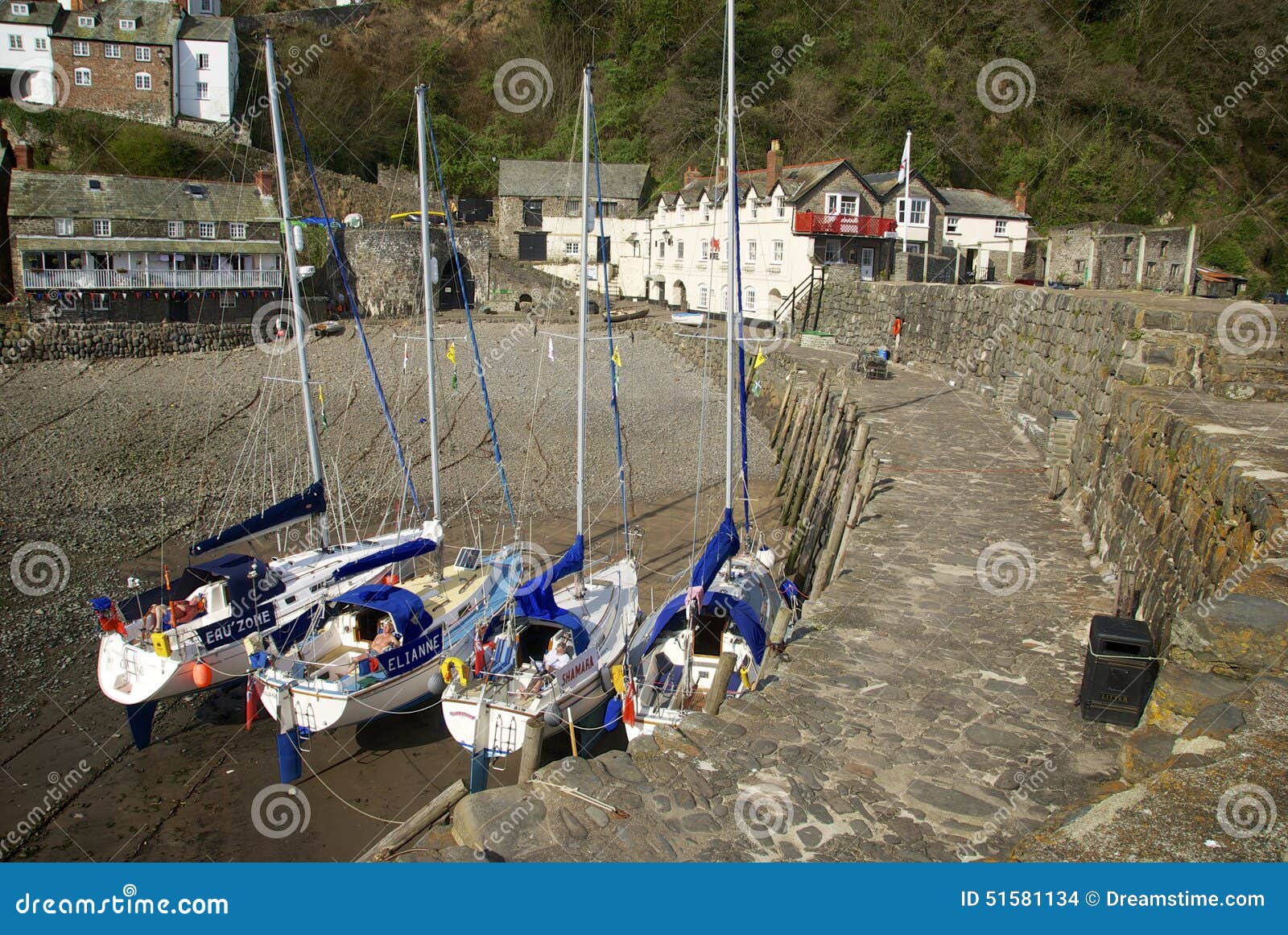 Clovelly, Cornwall, UK editorial stock image. Image of boats - 51581134