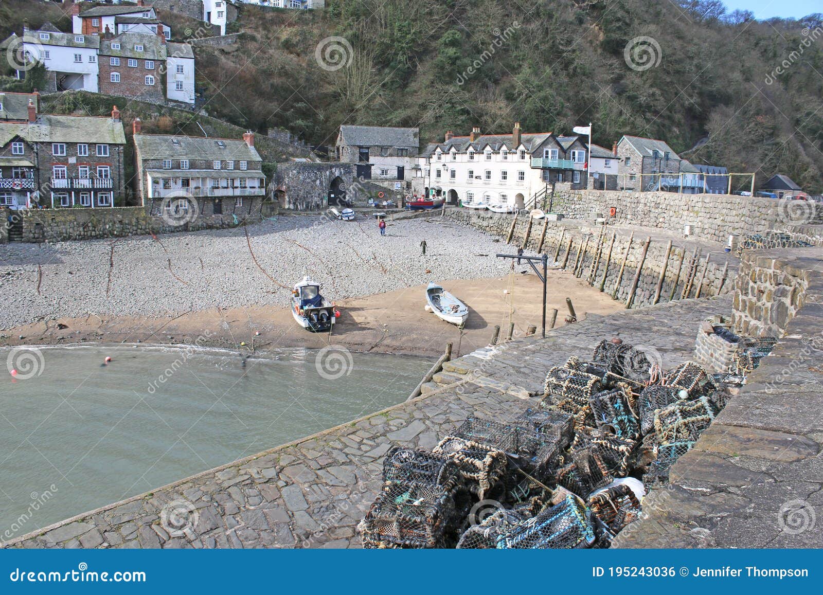 Clovelly Harbour at Low Tide, Devon Stock Photo - Image of coast, town ...