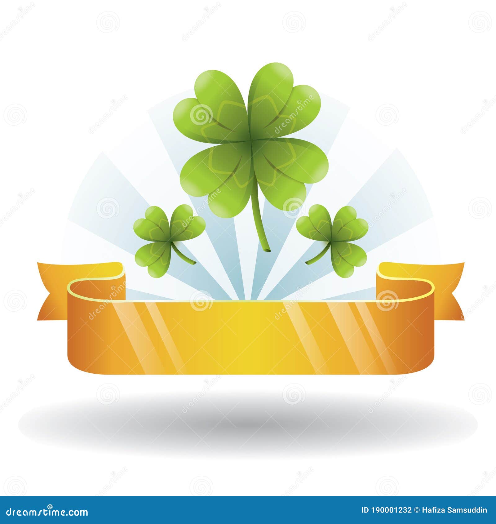 Clover with Banner. Vector Illustration Decorative Design Stock Vector ...