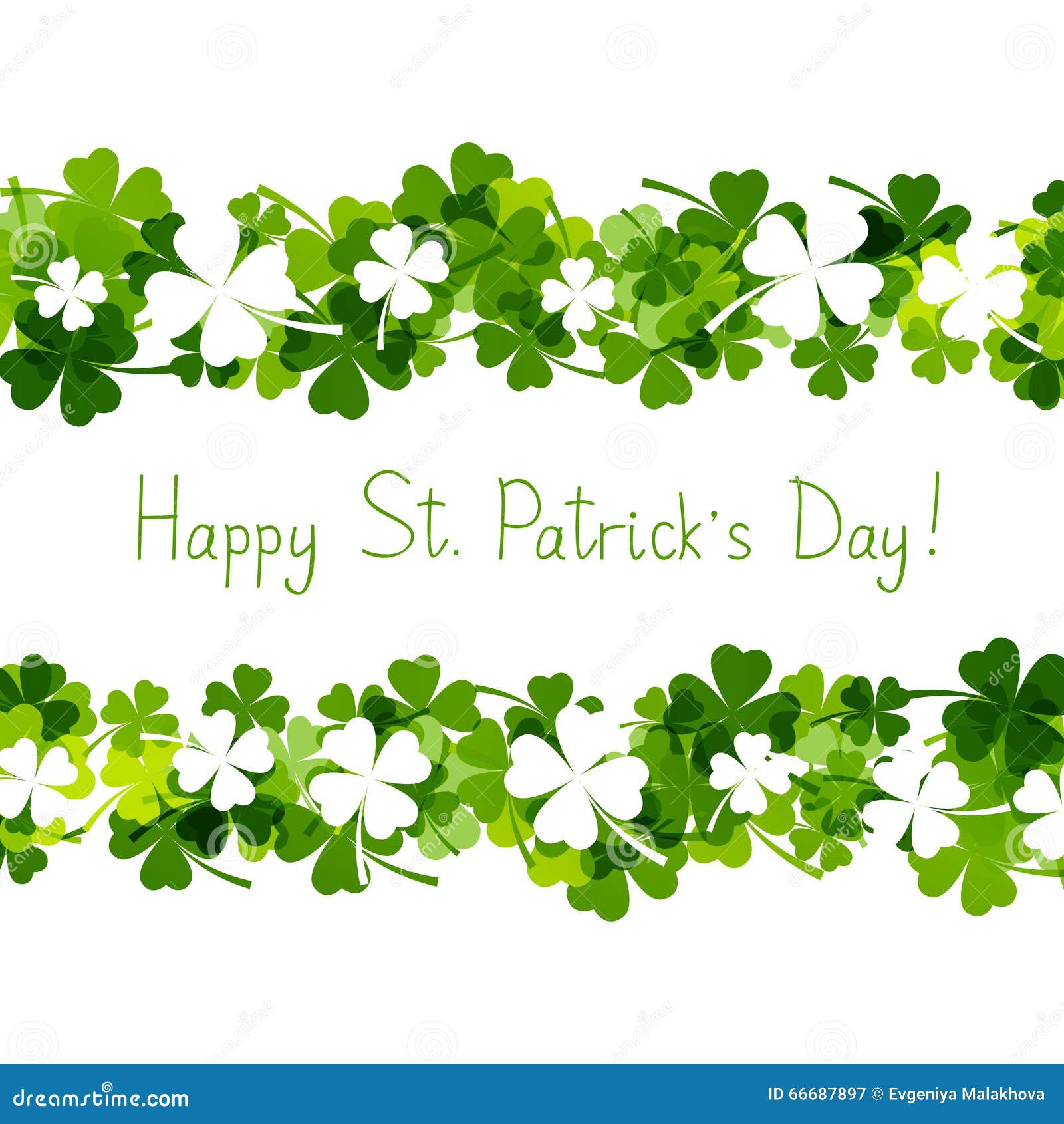 Clover border stock vector. Illustration of ireland, irish - 66687897