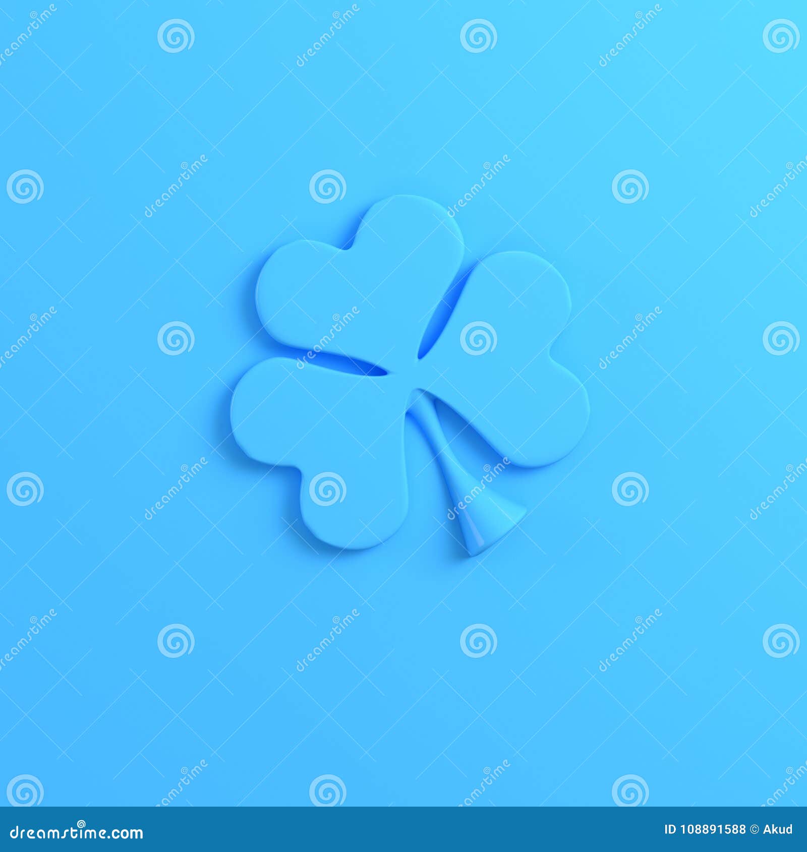 Clover on Bright Blue Background Stock Illustration - Illustration of ...