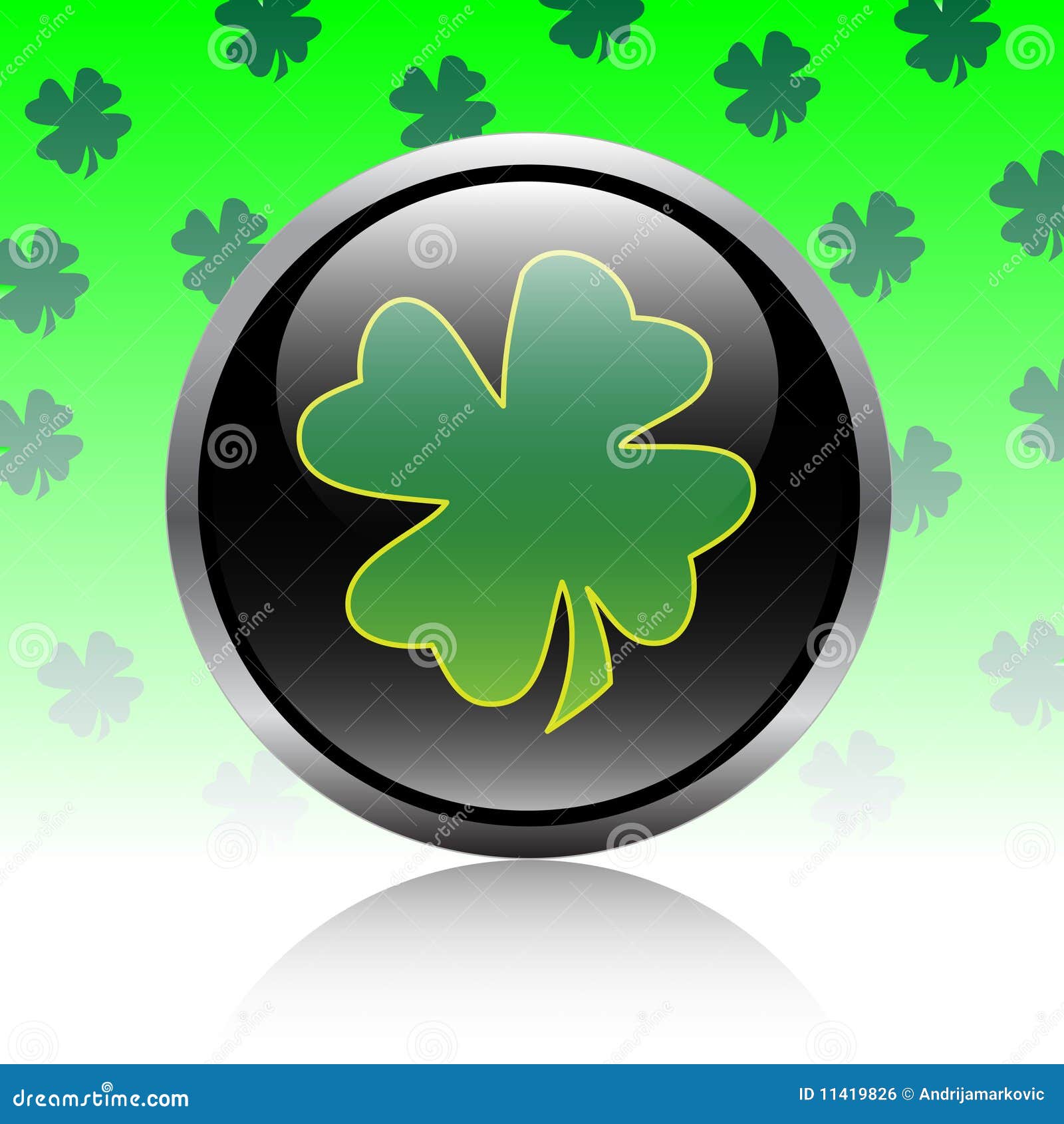 Clover button stock vector. Illustration of rich, plant - 11419826
