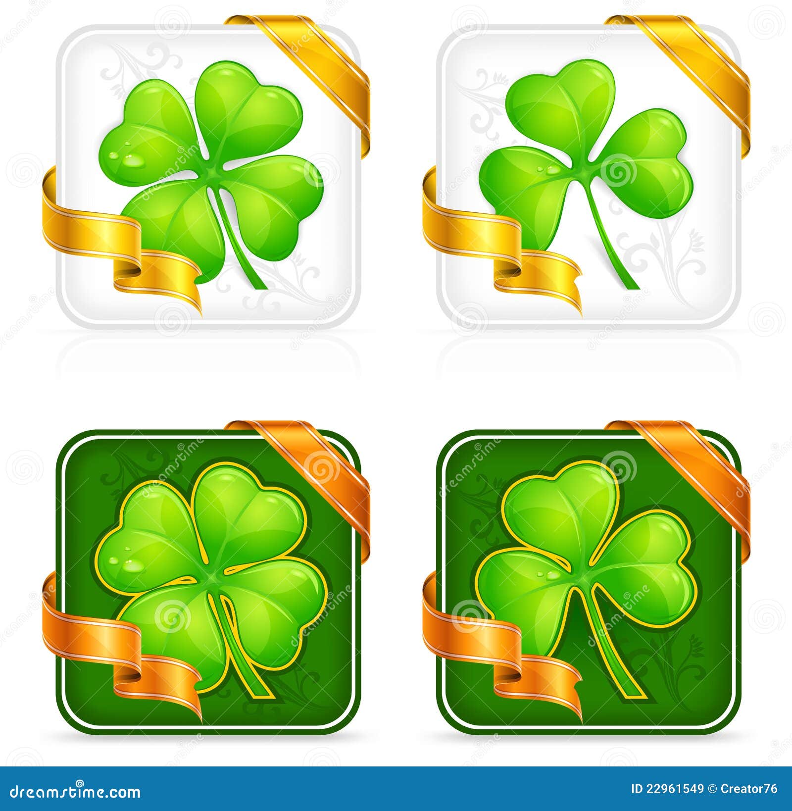 Clover button stock vector. Illustration of object, floral - 22961549