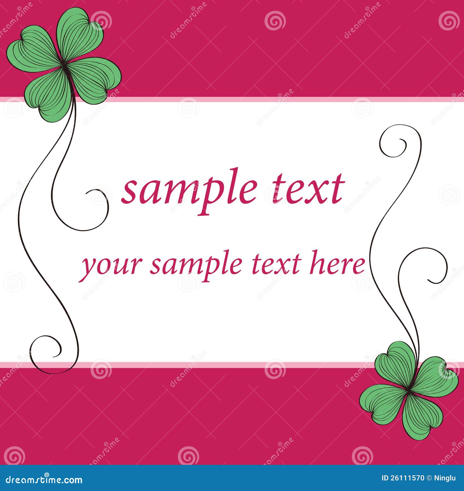 Clover card pattern design stock vector. Illustration of flower - 26111570