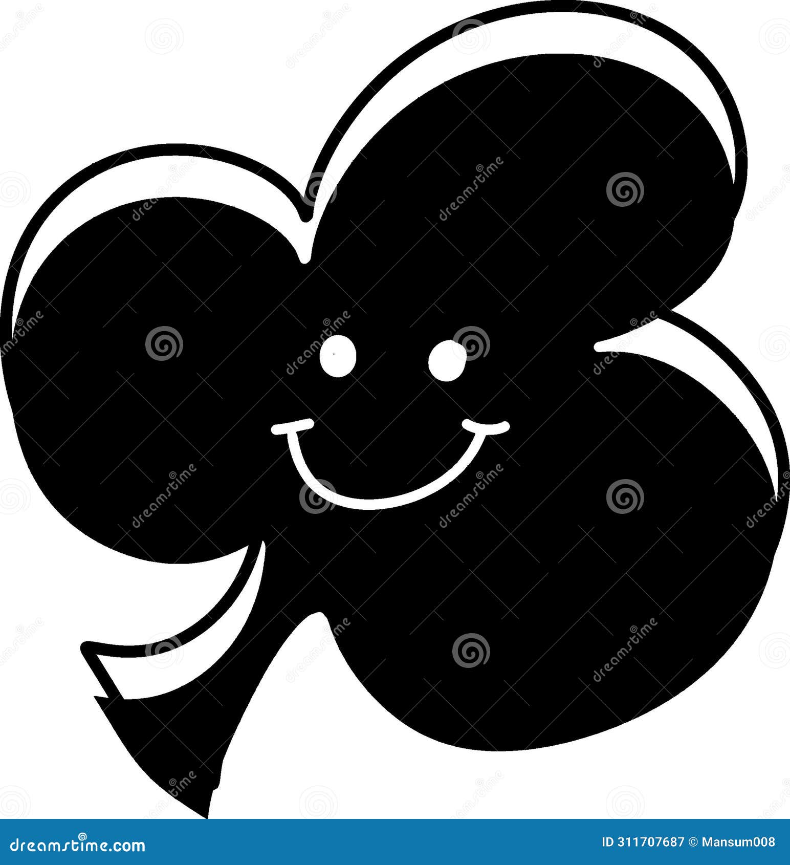 Clover Cartoon Icon in Solid Style Stock Illustration - Illustration of ...