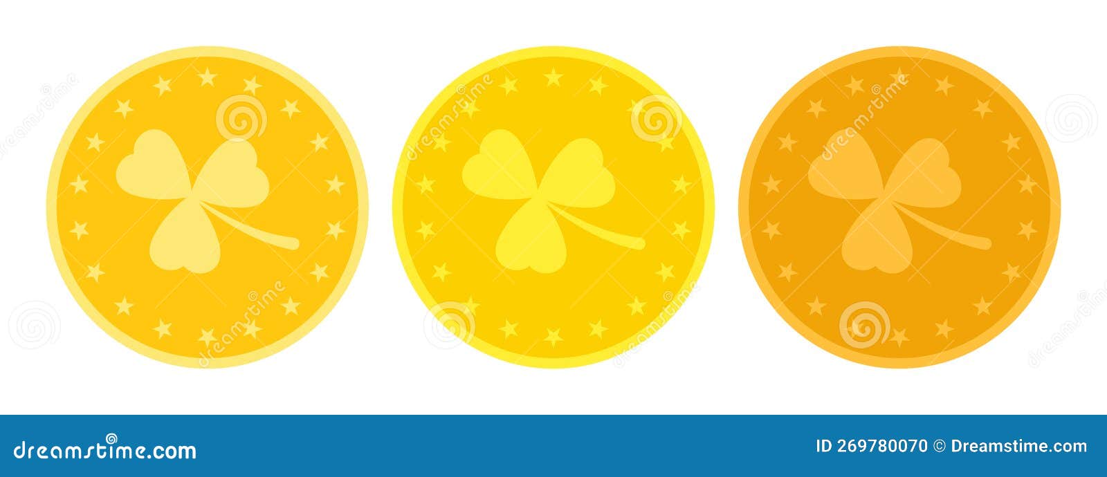 Clover Coin in Flat Style Isolated Stock Vector - Illustration of ...