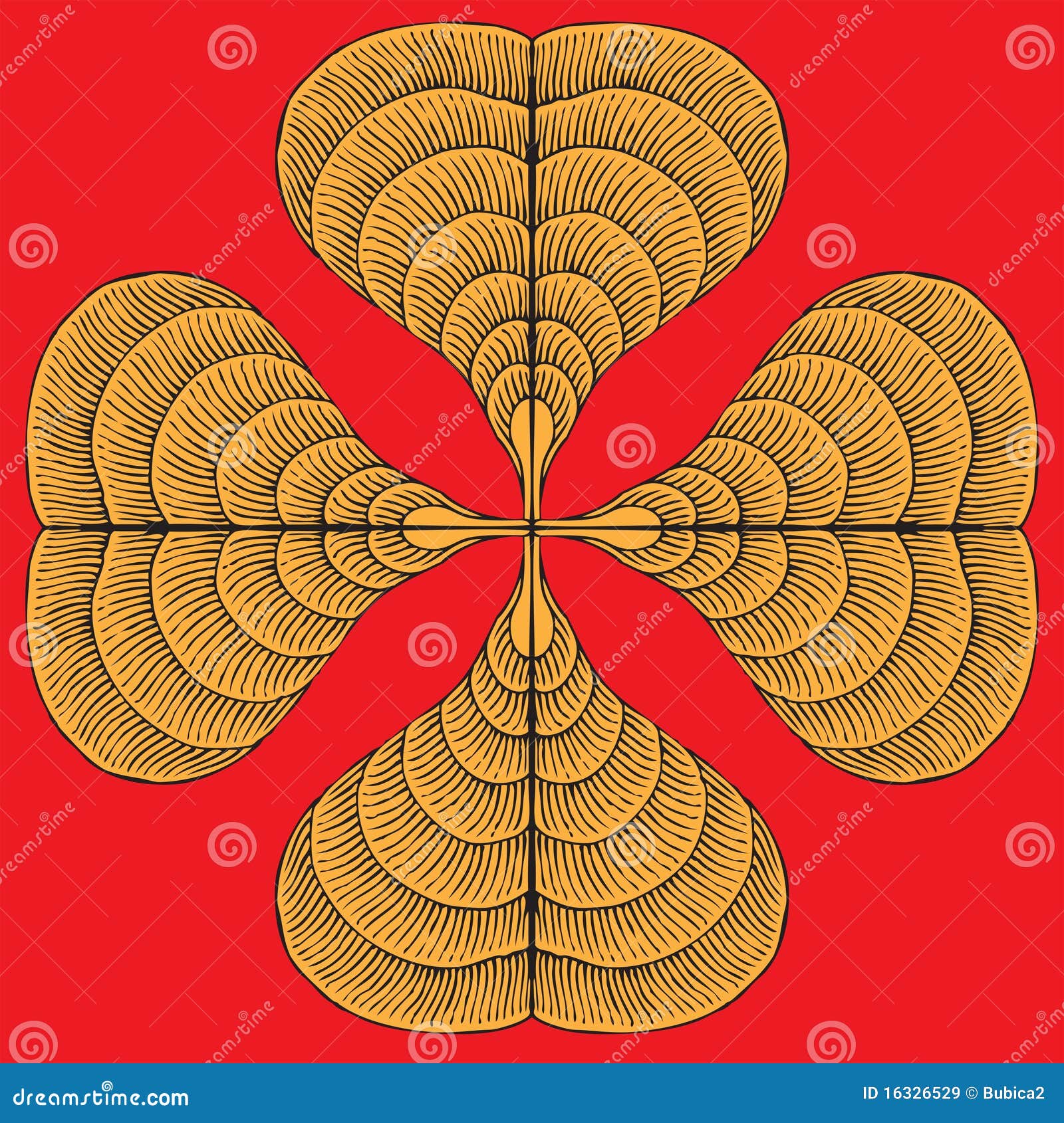 Clover cross drawing gold stock vector. Illustration of plant - 16326529