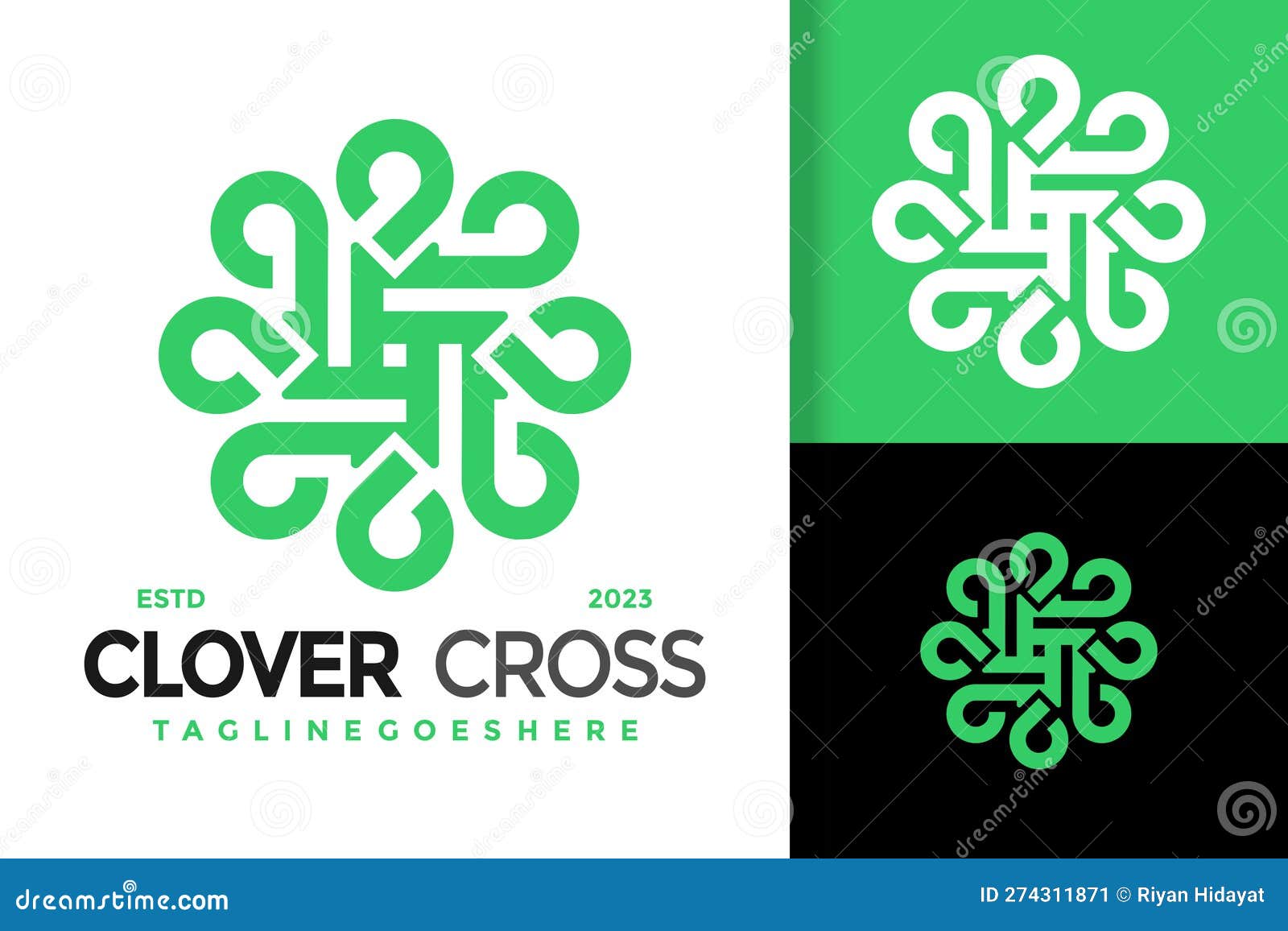 Clover Cross Logo Vector Icon Illustration Stock Vector - Illustration ...
