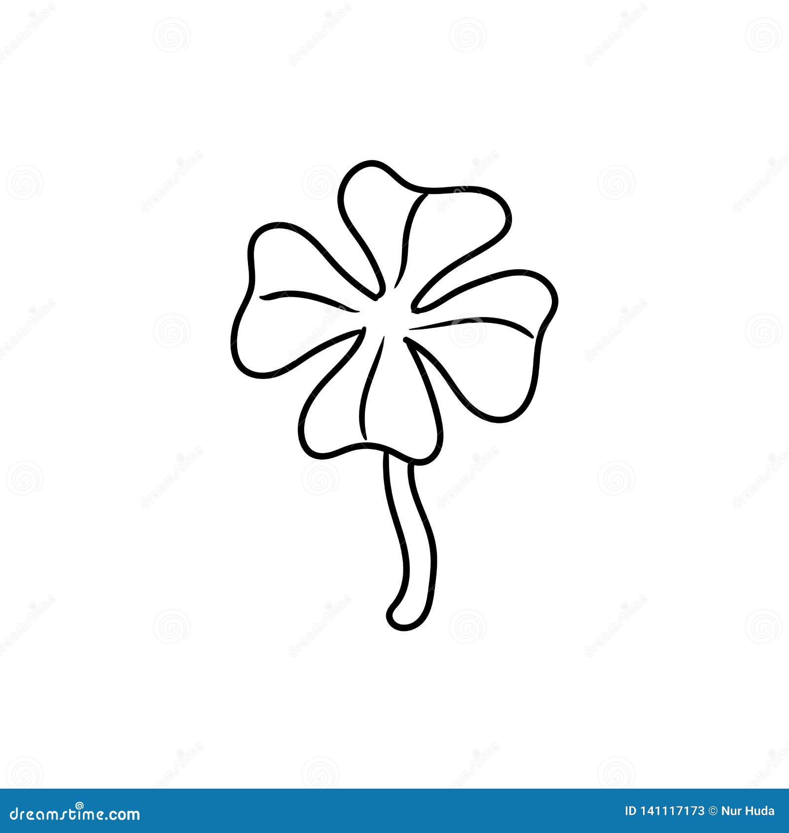 Clover Doodle Icon Vector Hand Draw Stock Vector - Illustration of leaf ...
