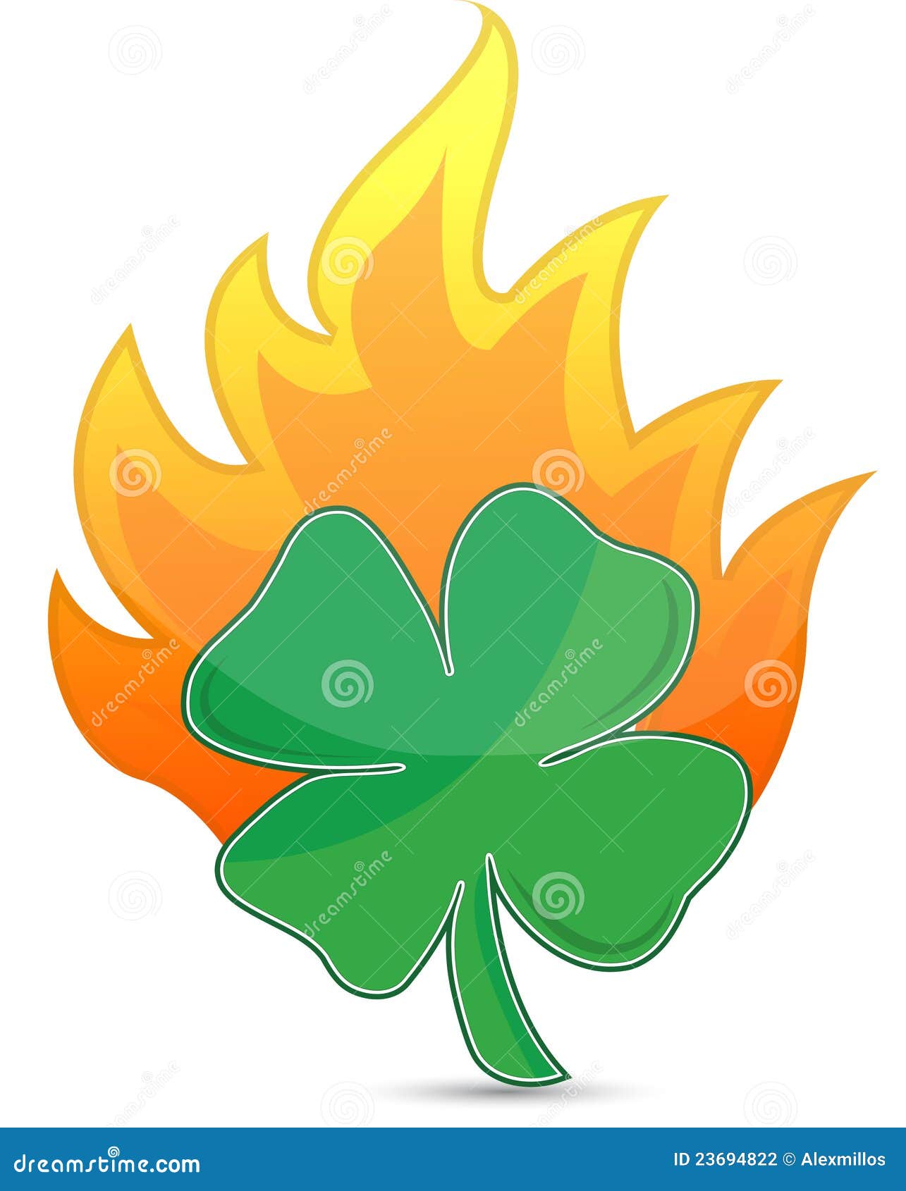 Clover on Fire Lucky Concept Illustration Stock Vector - Illustration ...