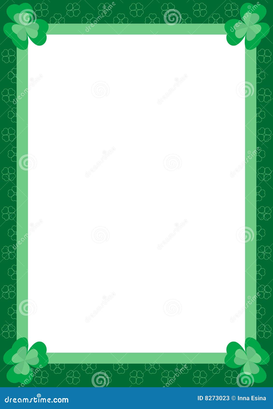 Clover Frame stock vector. Illustration of green, design - 8273023