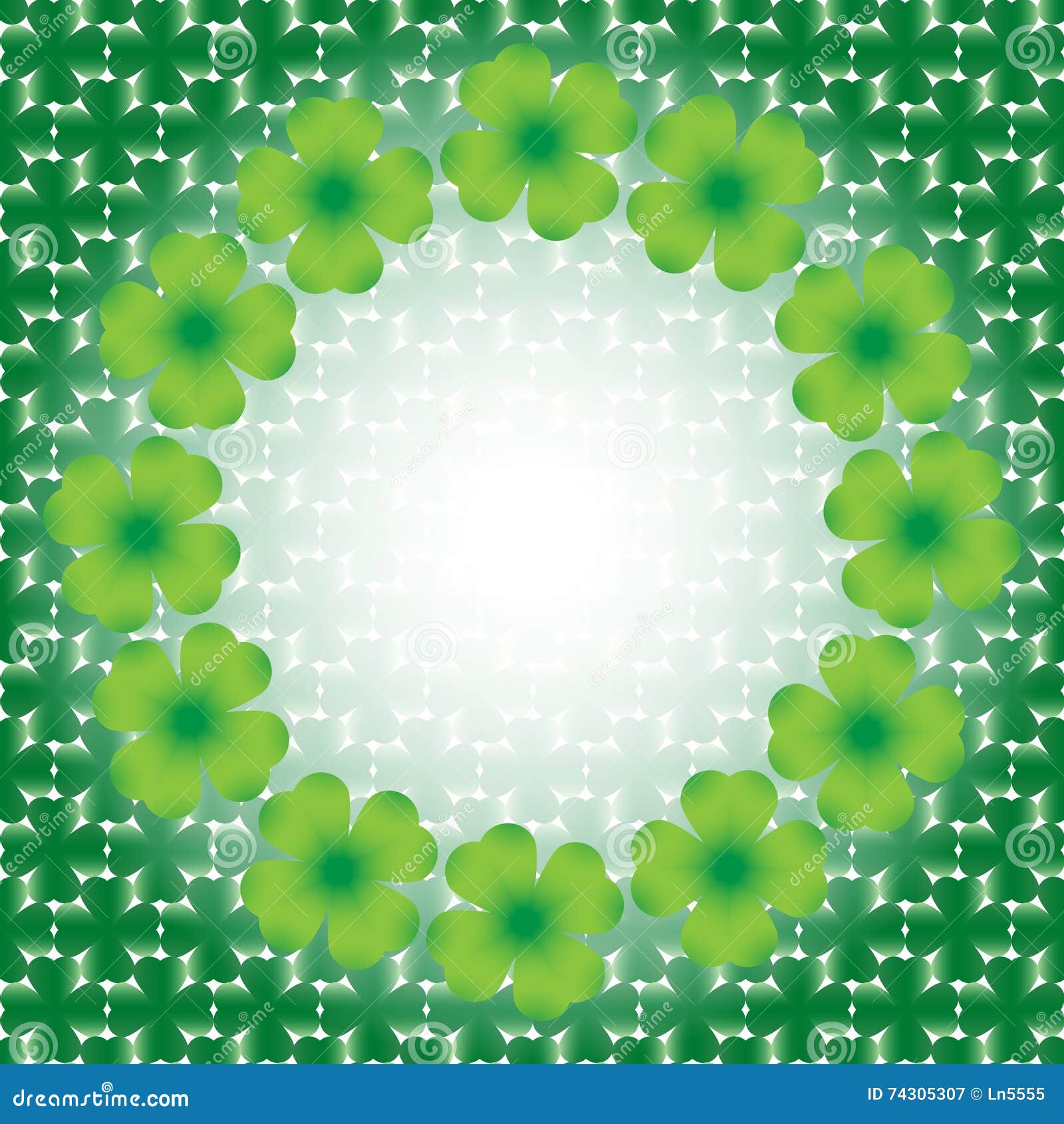 Clover frame stock vector. Illustration of flower, four - 74305307