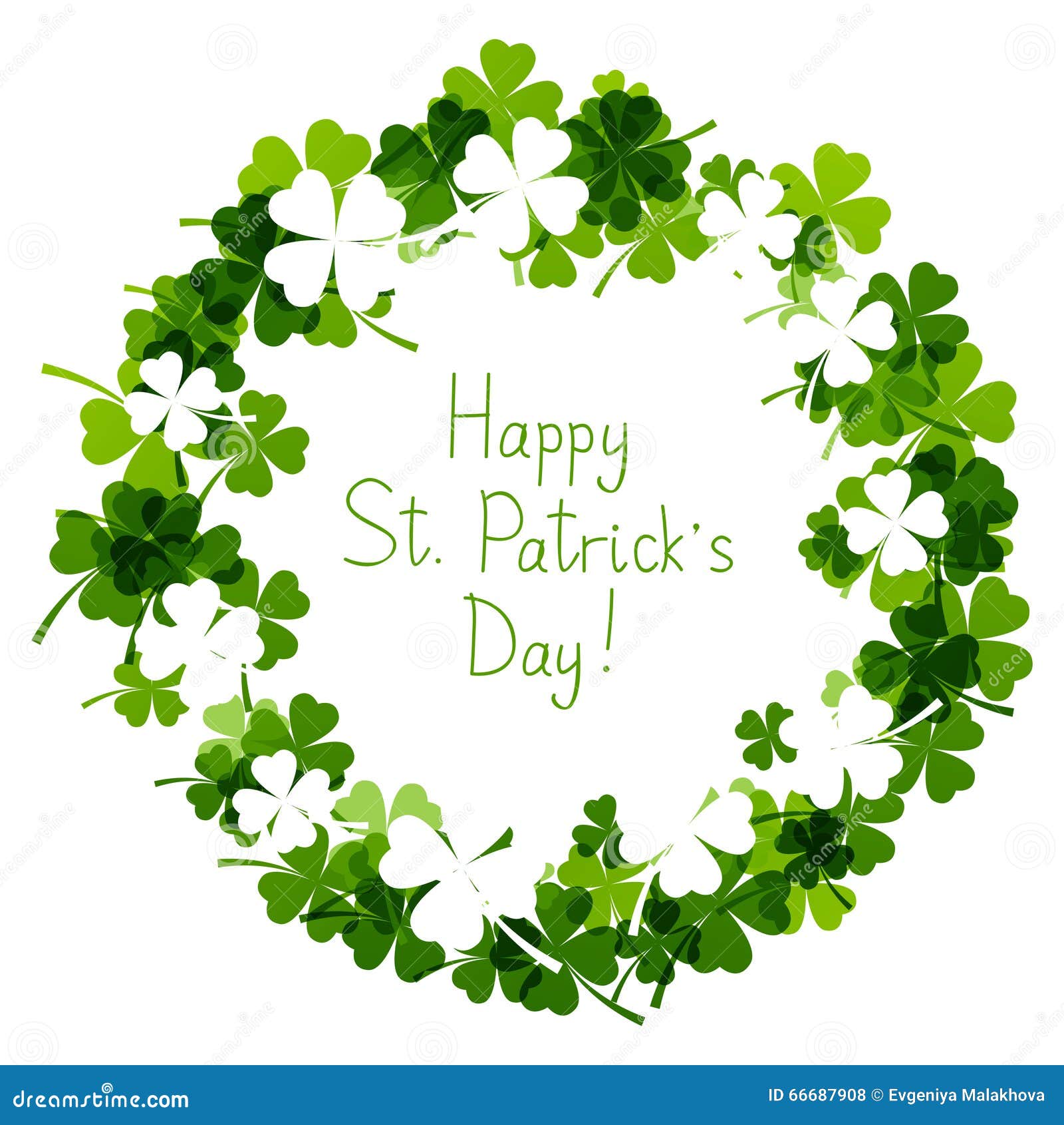 Clover Frame Isolated On White Background. Green Frame. Cartoon Vector ...