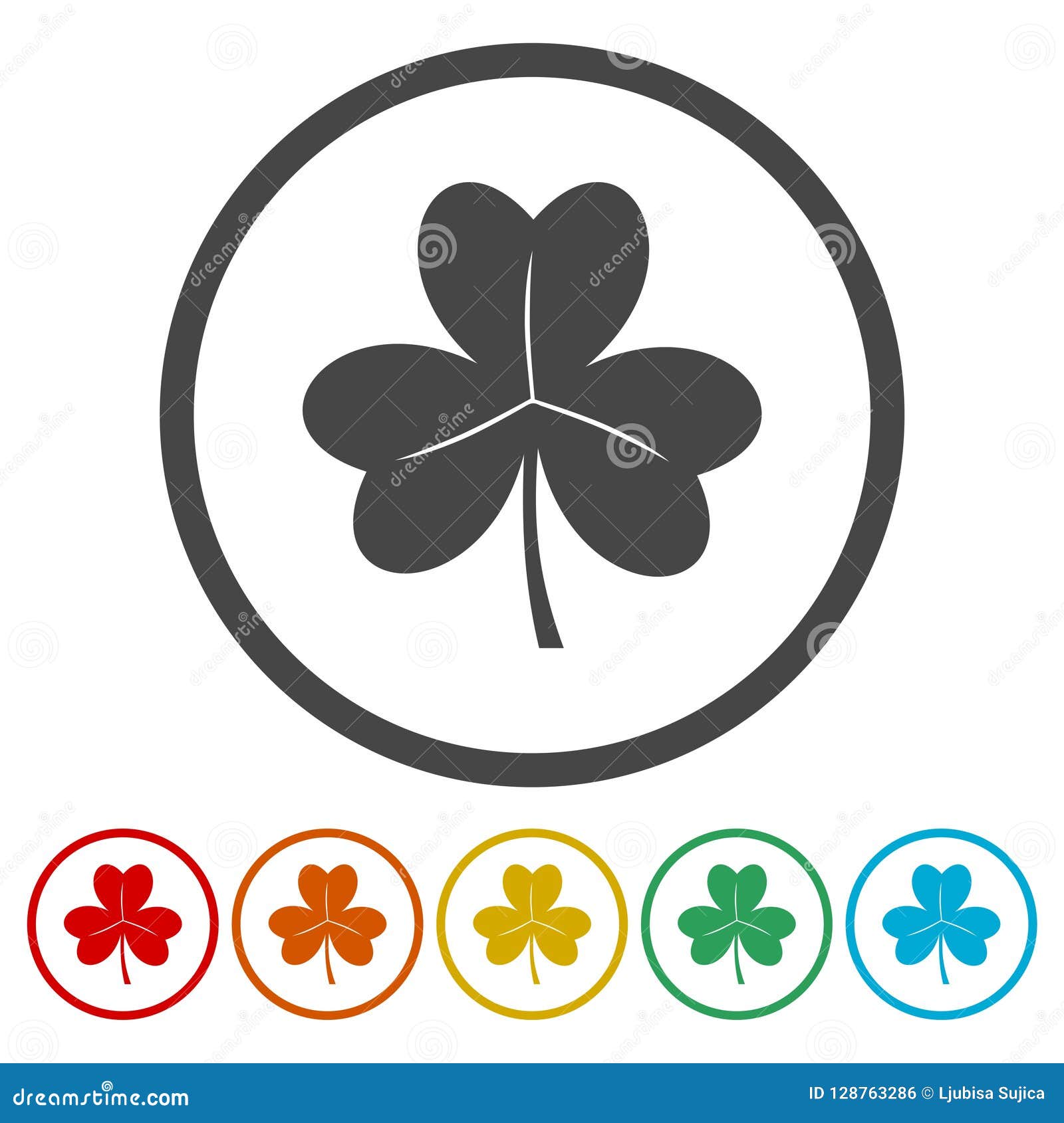 Clover Icon. Clover Flat Symbol Stock Vector - Illustration of seal ...
