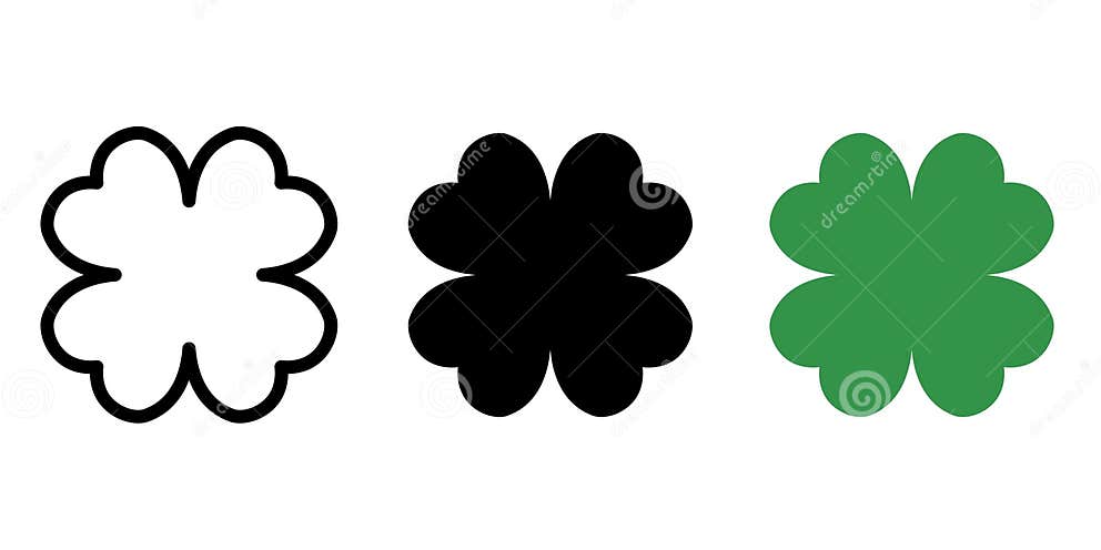 Clover Icon Symbol Set Basic Simple Design. Stock Illustration ...
