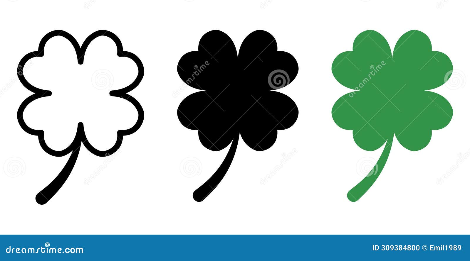 Clover Icon Symbol Set Basic Simple Design Stock Illustration ...