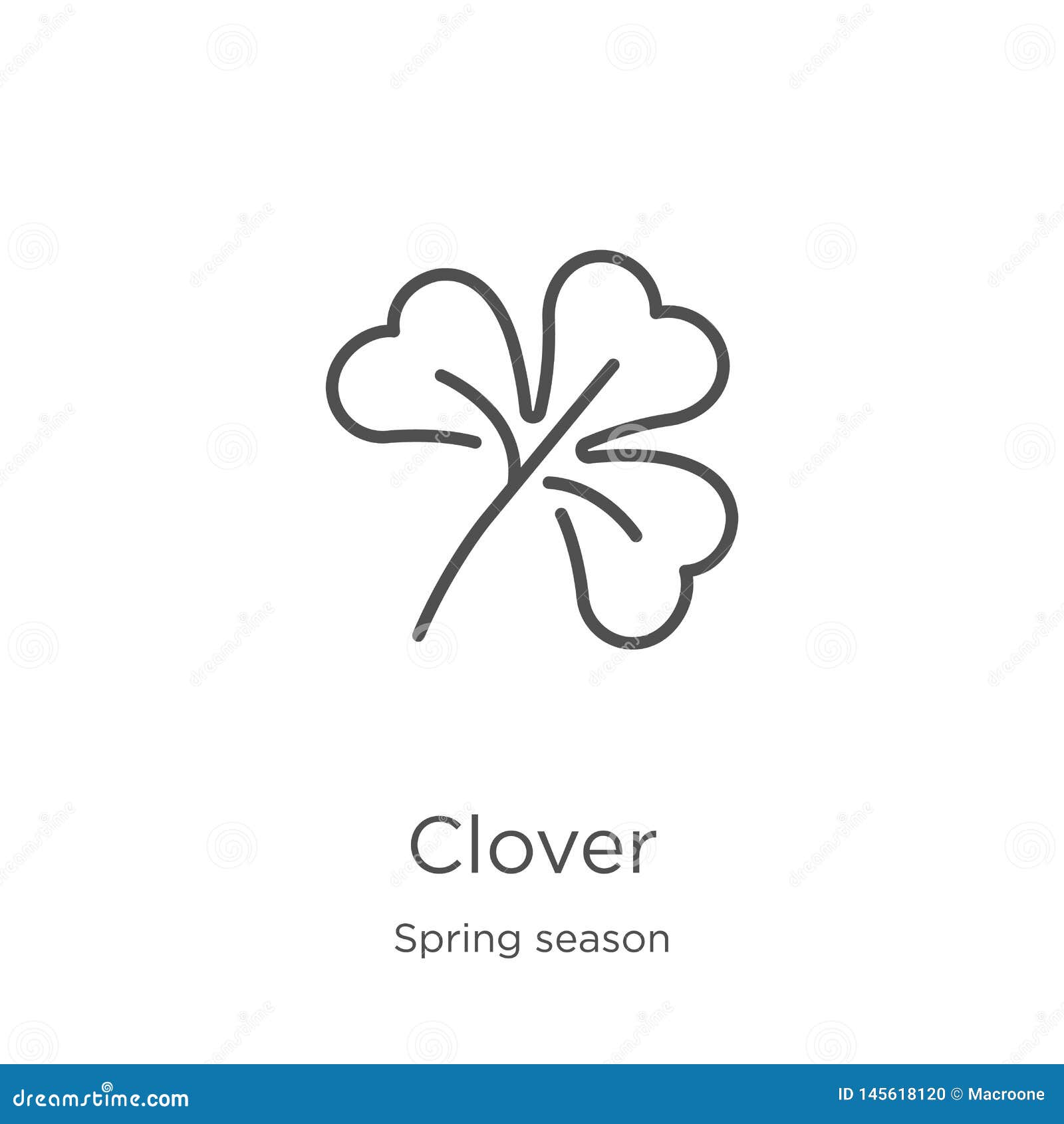 Clover Icon Vector from Spring Season Collection. Thin Line Clover ...