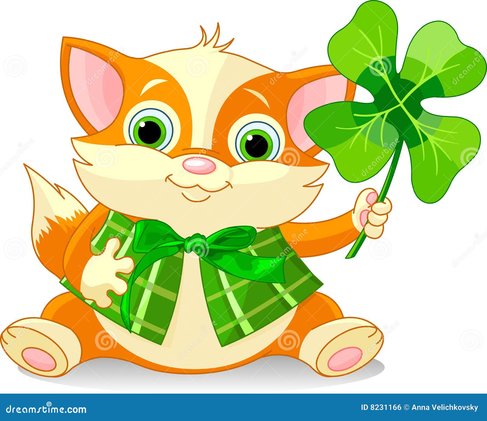 Clover kitten stock vector. Illustration of leprechaun - 8231166