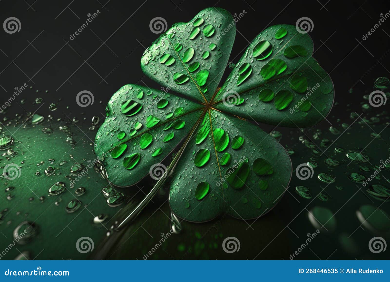 Clover Leaf Close-up on a Dark Background. Good Luck Symbol for St ...