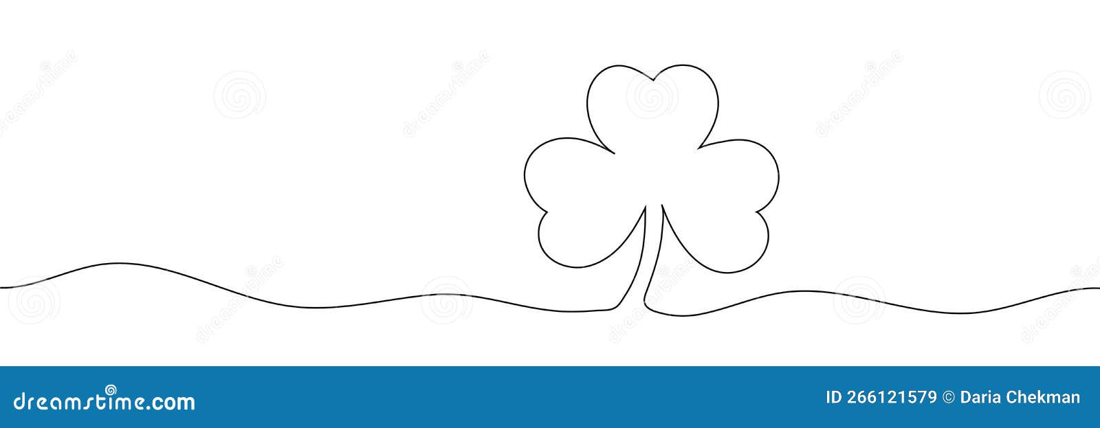 Clover Leaf. Continuous Drawn One Line Stock Vector - Illustration of ...