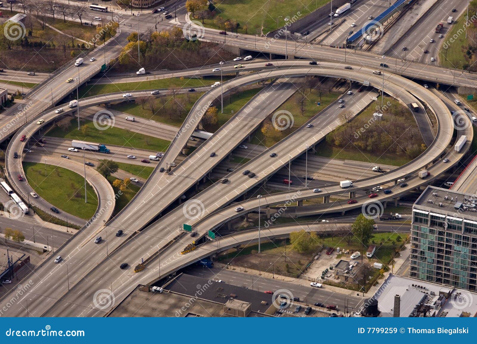 Clover leaf express way stock image. Image of chicago - 7799259