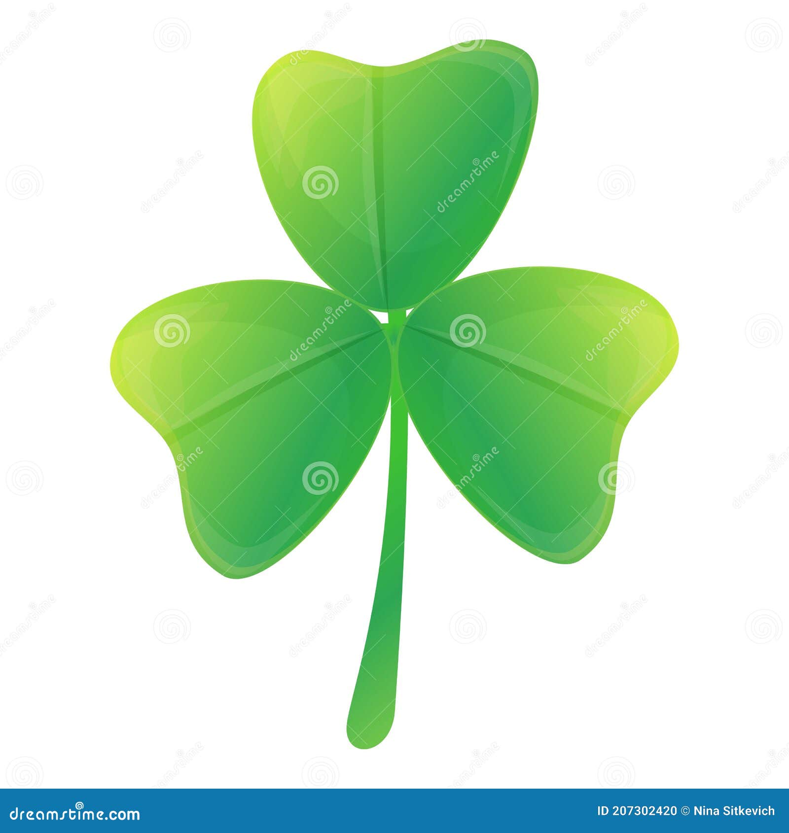 Clover Leaf Icon, Cartoon Style Stock Illustration - Illustration of ...