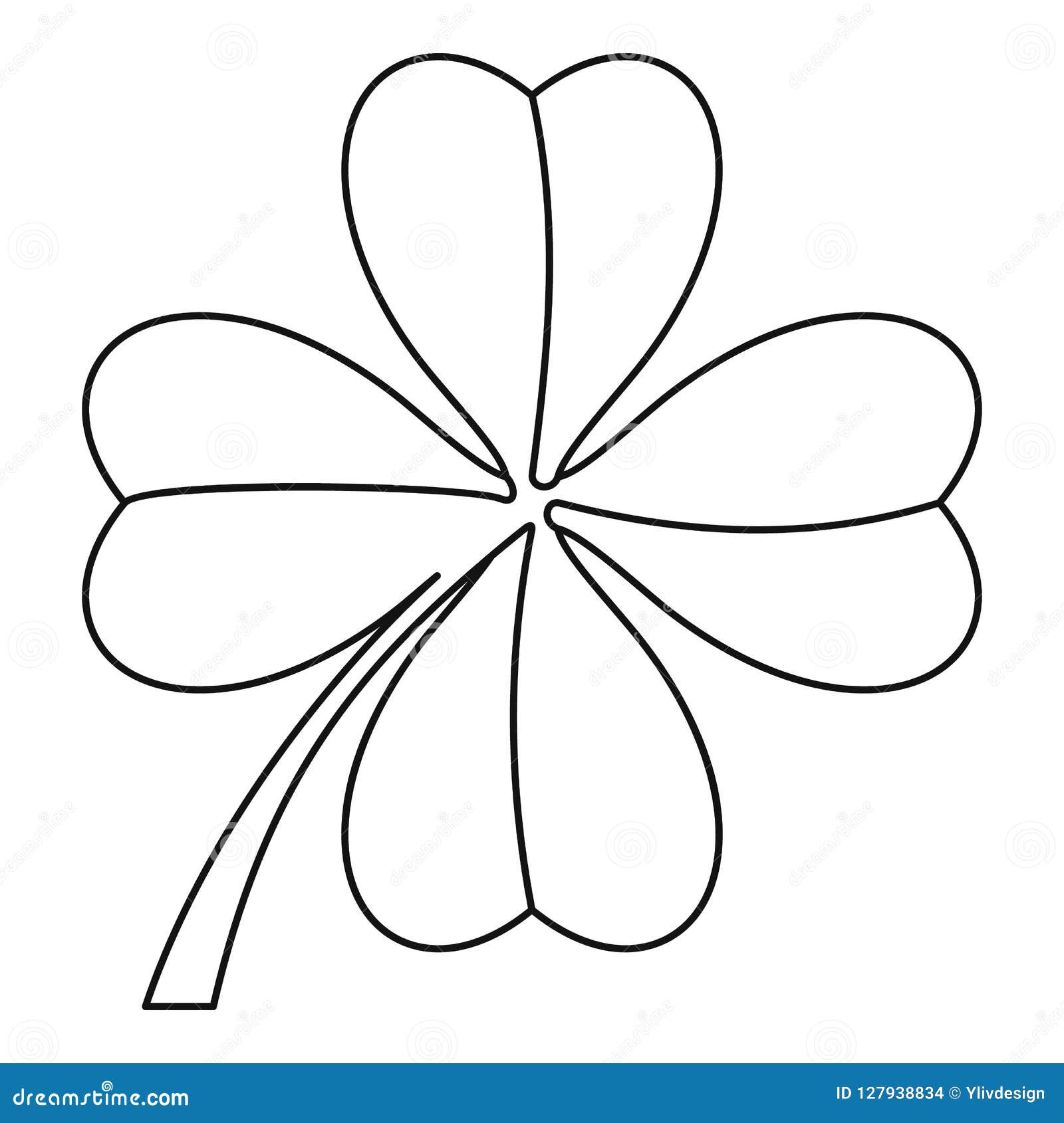 Clover Leaf Icon, Outline Style Stock Illustration - Illustration of ...