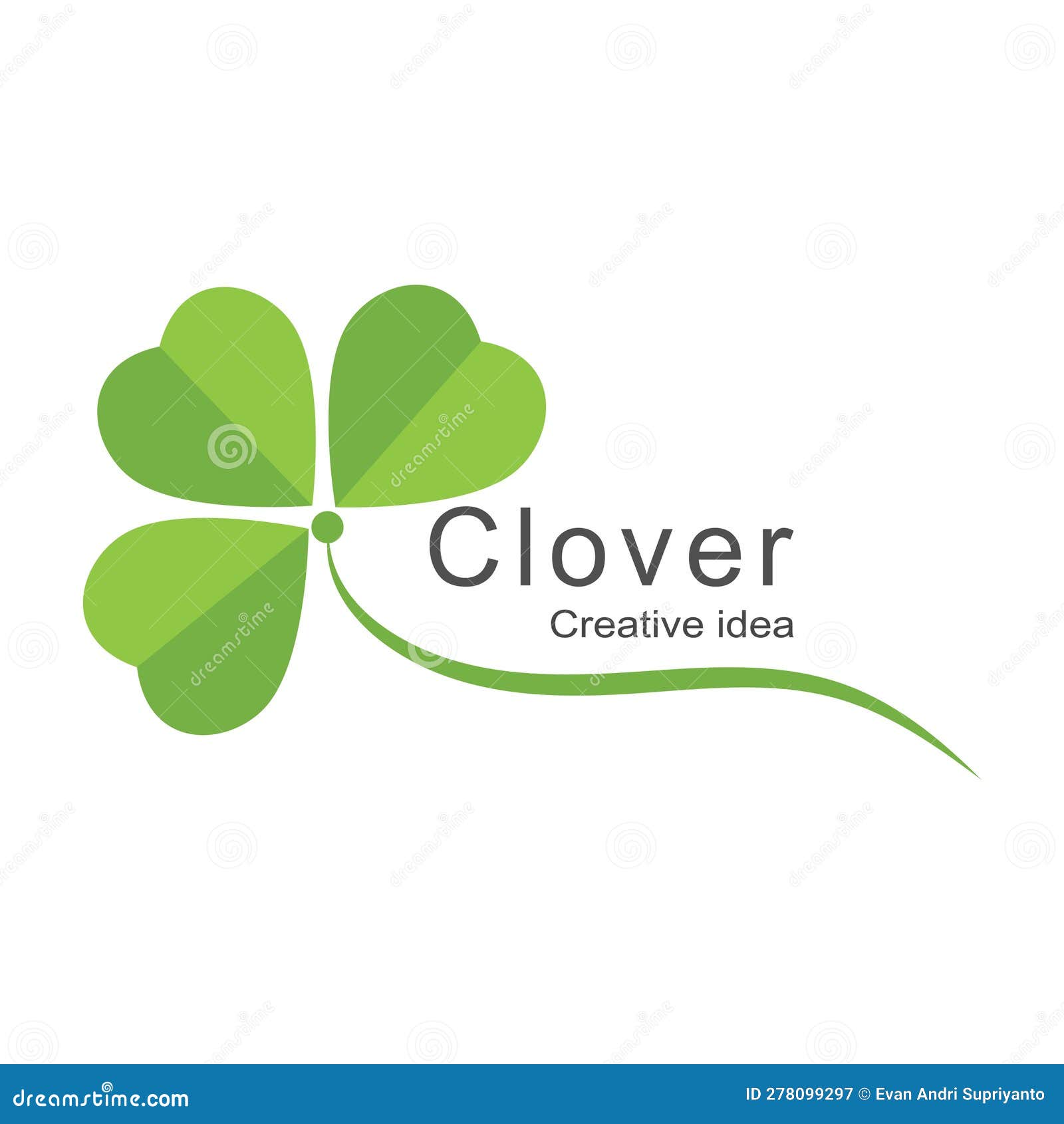 Clover Leaf Logo Illustration Vector Flat Design Stock Vector ...