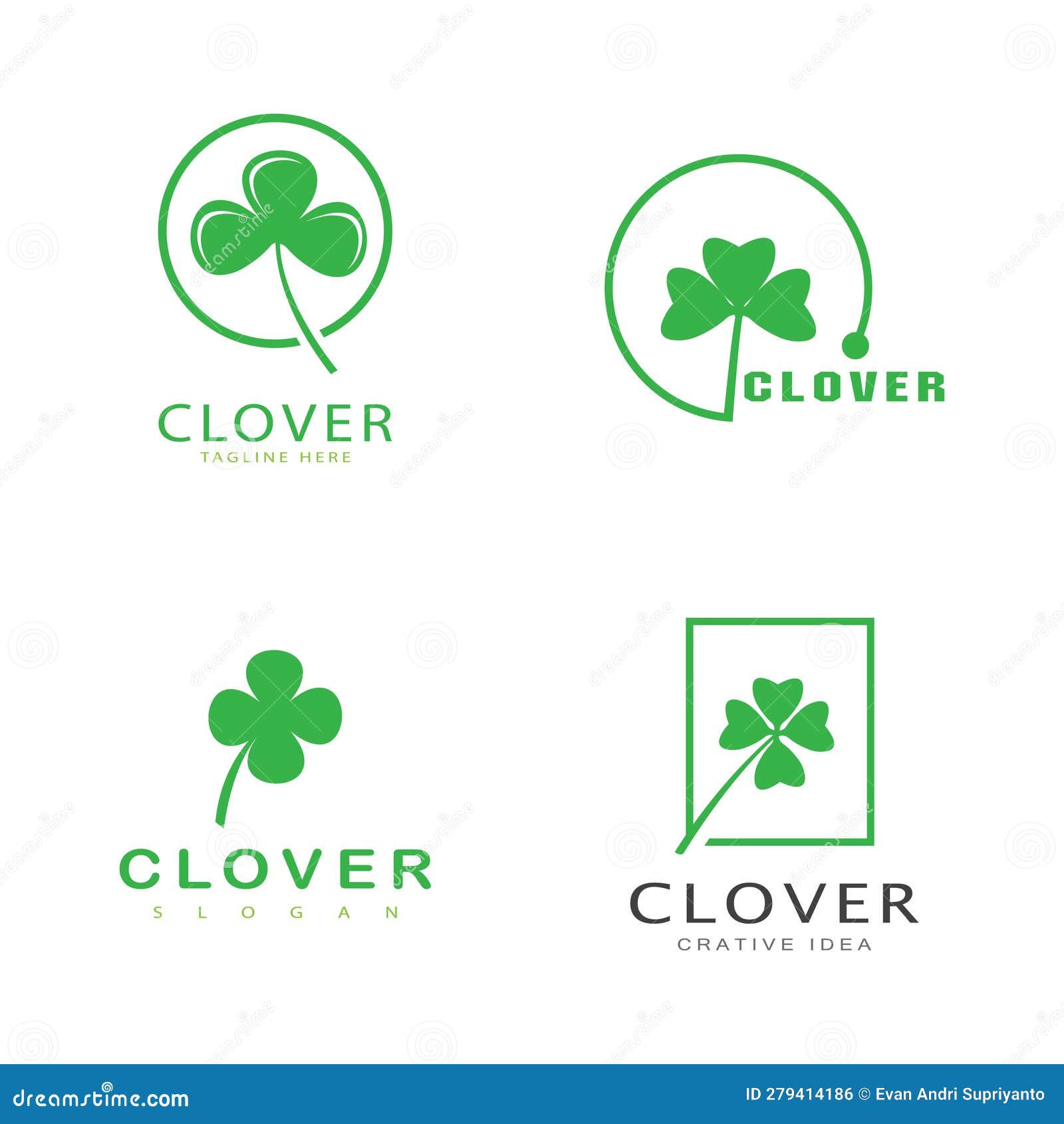 Clover Leaf Logo Illustration Vector Flat Design Stock Vector ...