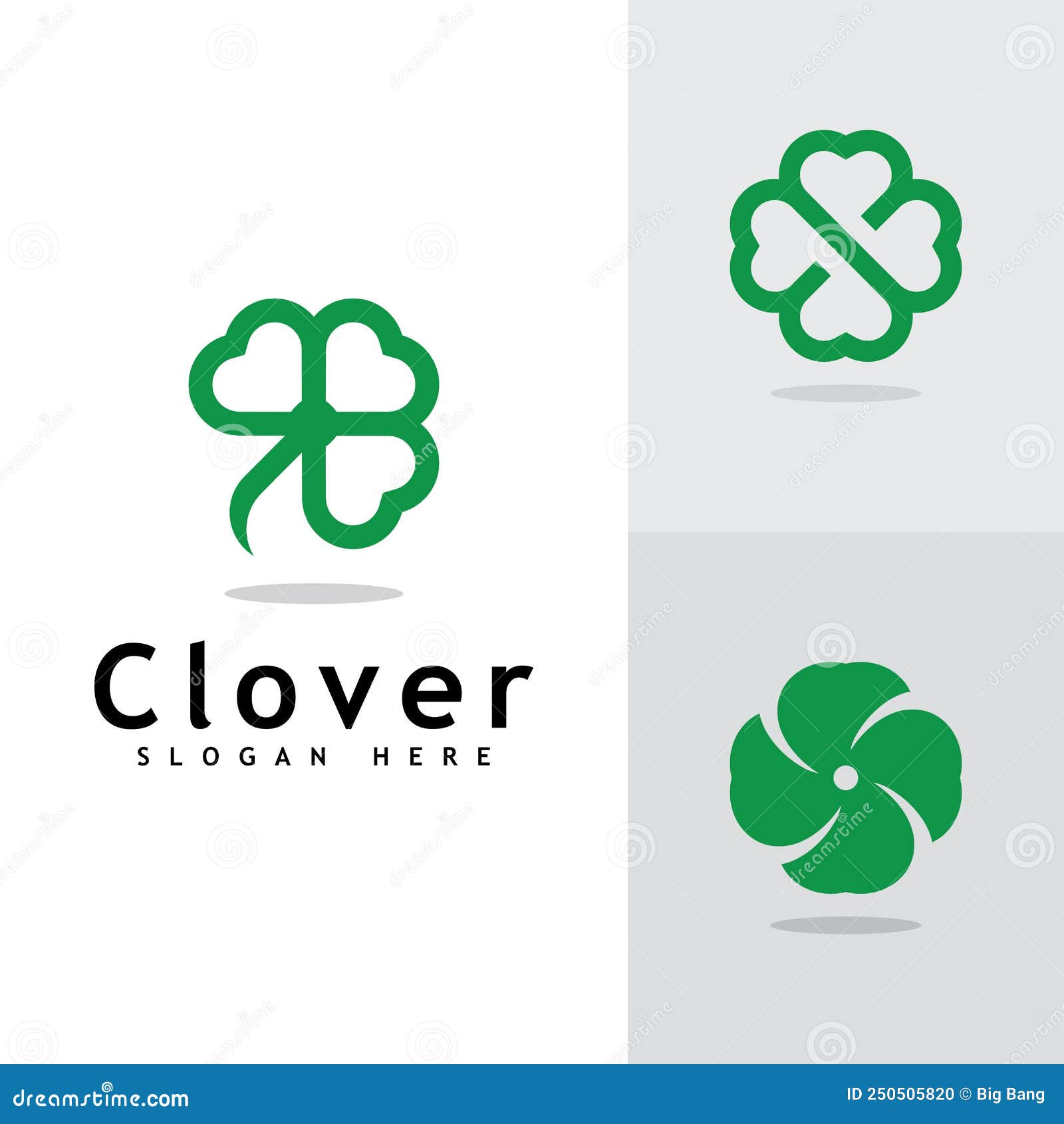 Clover Leaf Logo Template Design Stock Vector - Illustration of flower ...