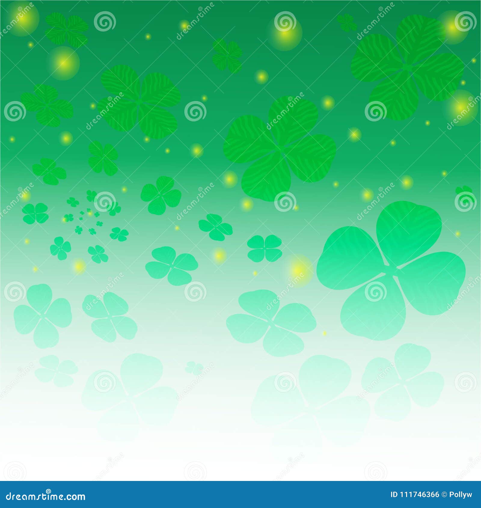 Clover Leaf Magic Background Light Green and White Stock Vector ...