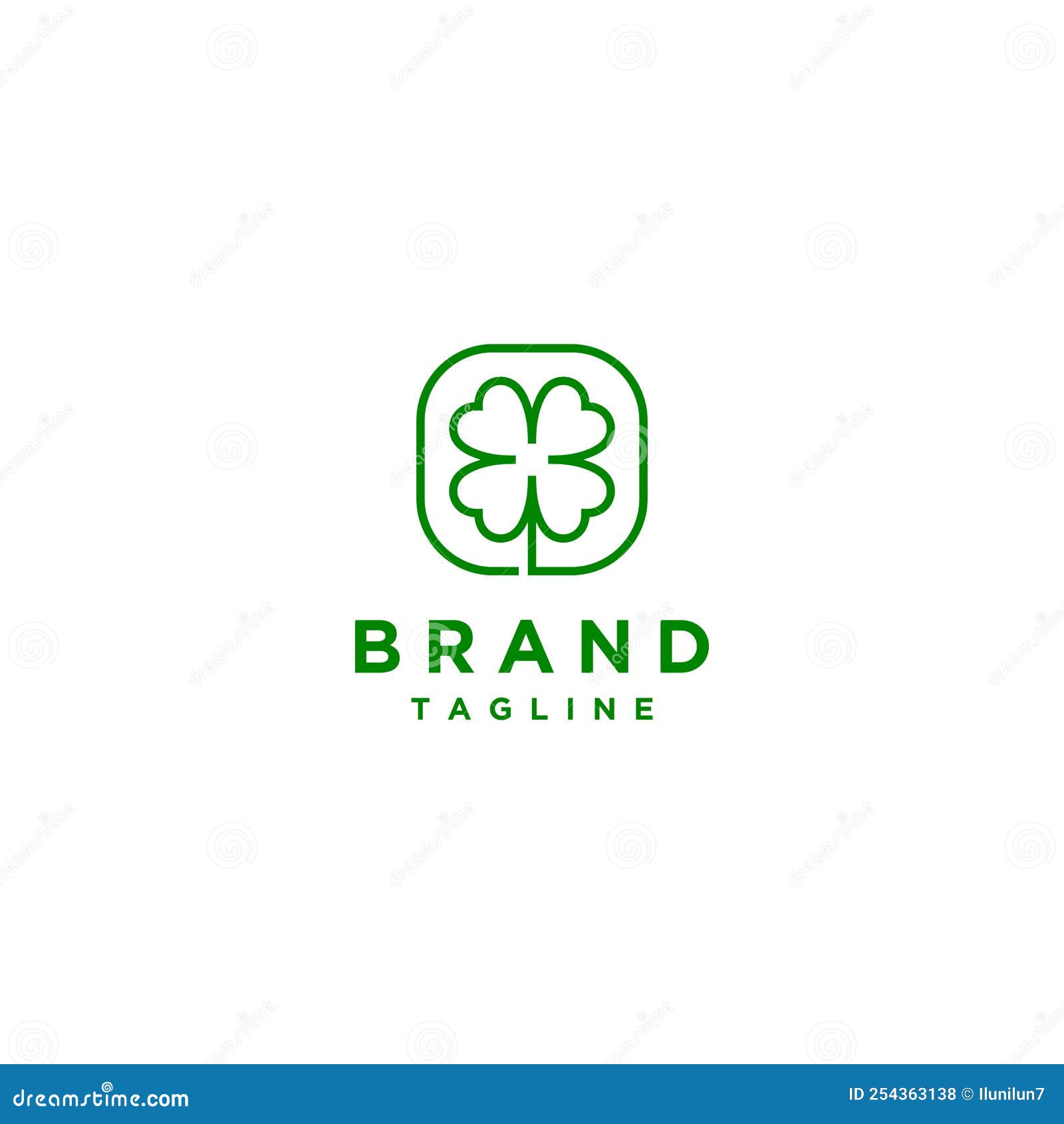 Clover Leaf in Minimalist Line Logo Design Stock Vector - Illustration ...