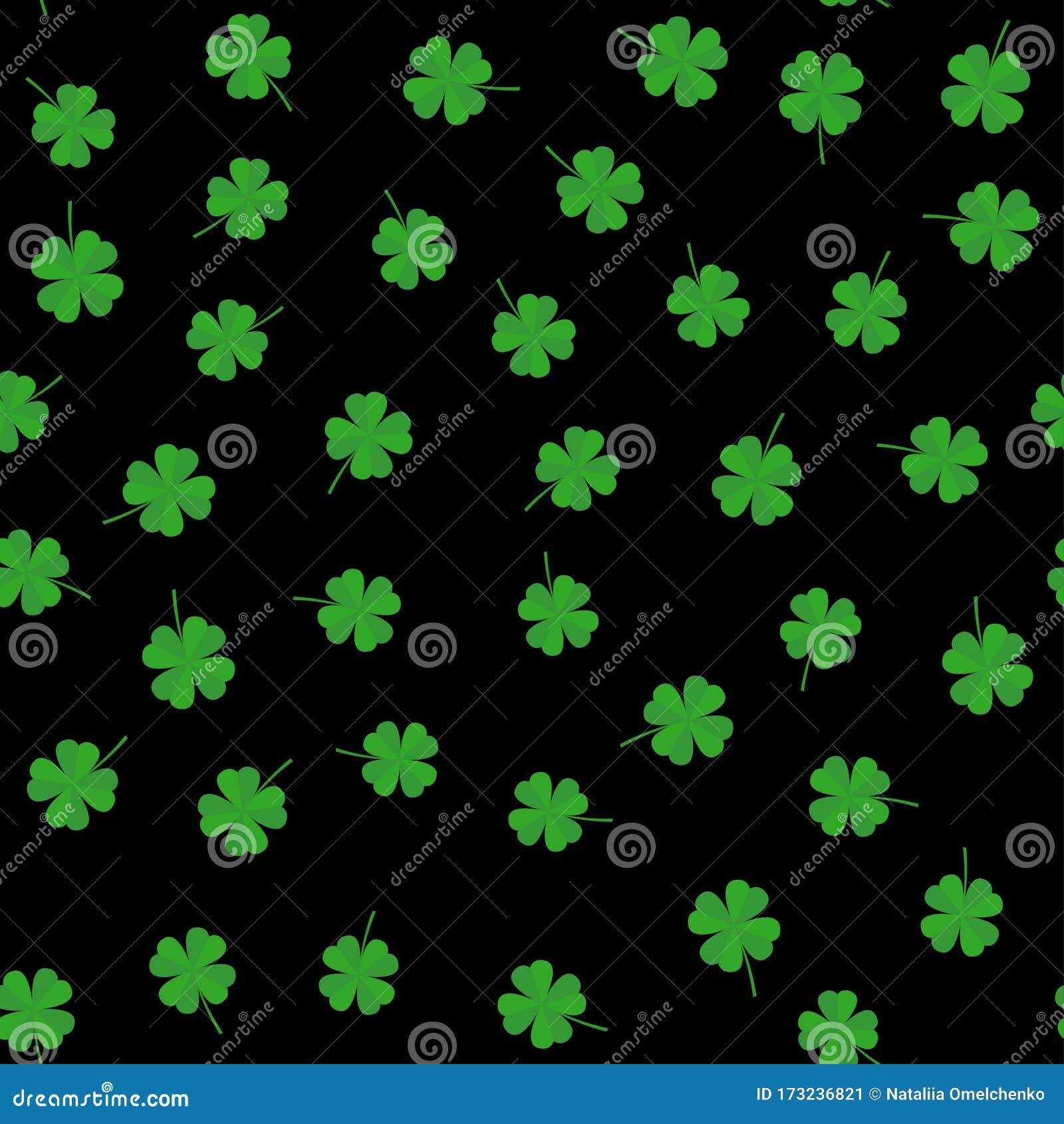 Clover Leaf Seamless Pattern Vector Stock Illustration - Illustration ...