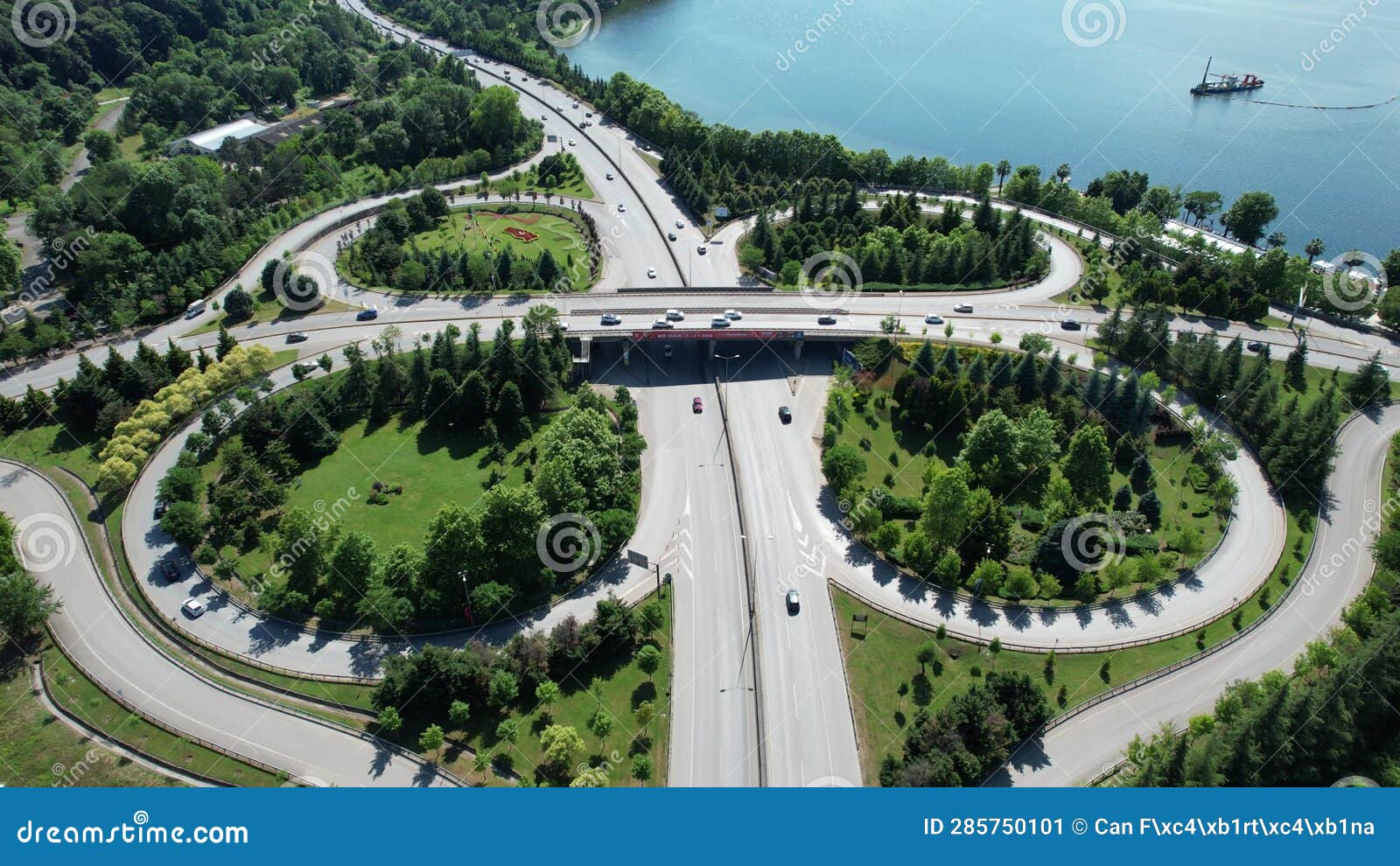 Clover Leaf Shaped Highway Interchange from Drone Pov Stock Video ...