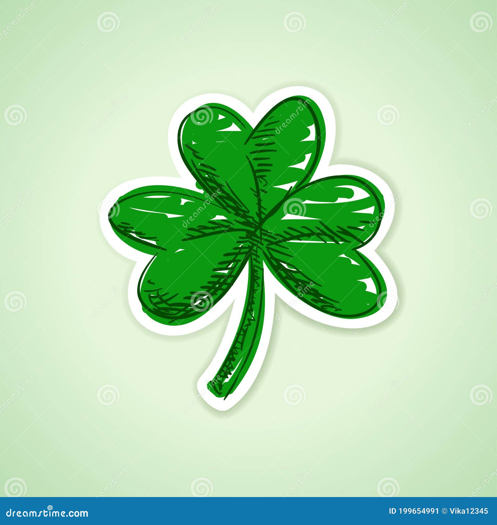 Hand Drawn Clover Leaf Vector Stock Vector - Illustration of culture ...