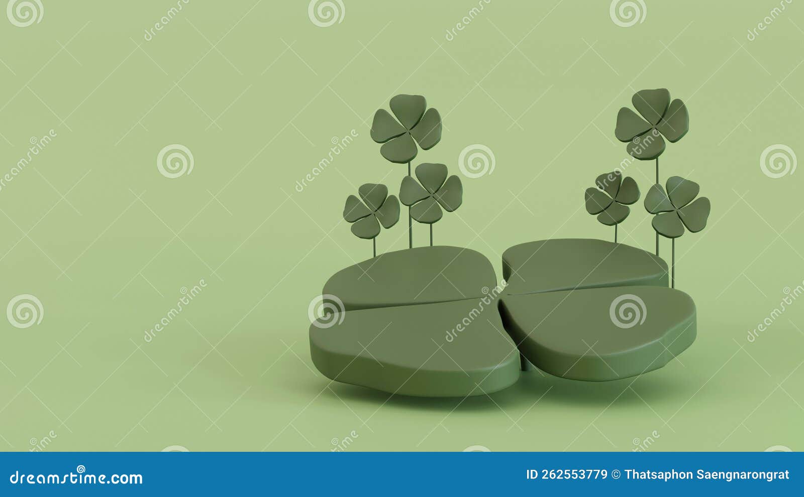 Clover Leave Shape Stage Podium, Stage for Product, 3D Rendering Stock ...