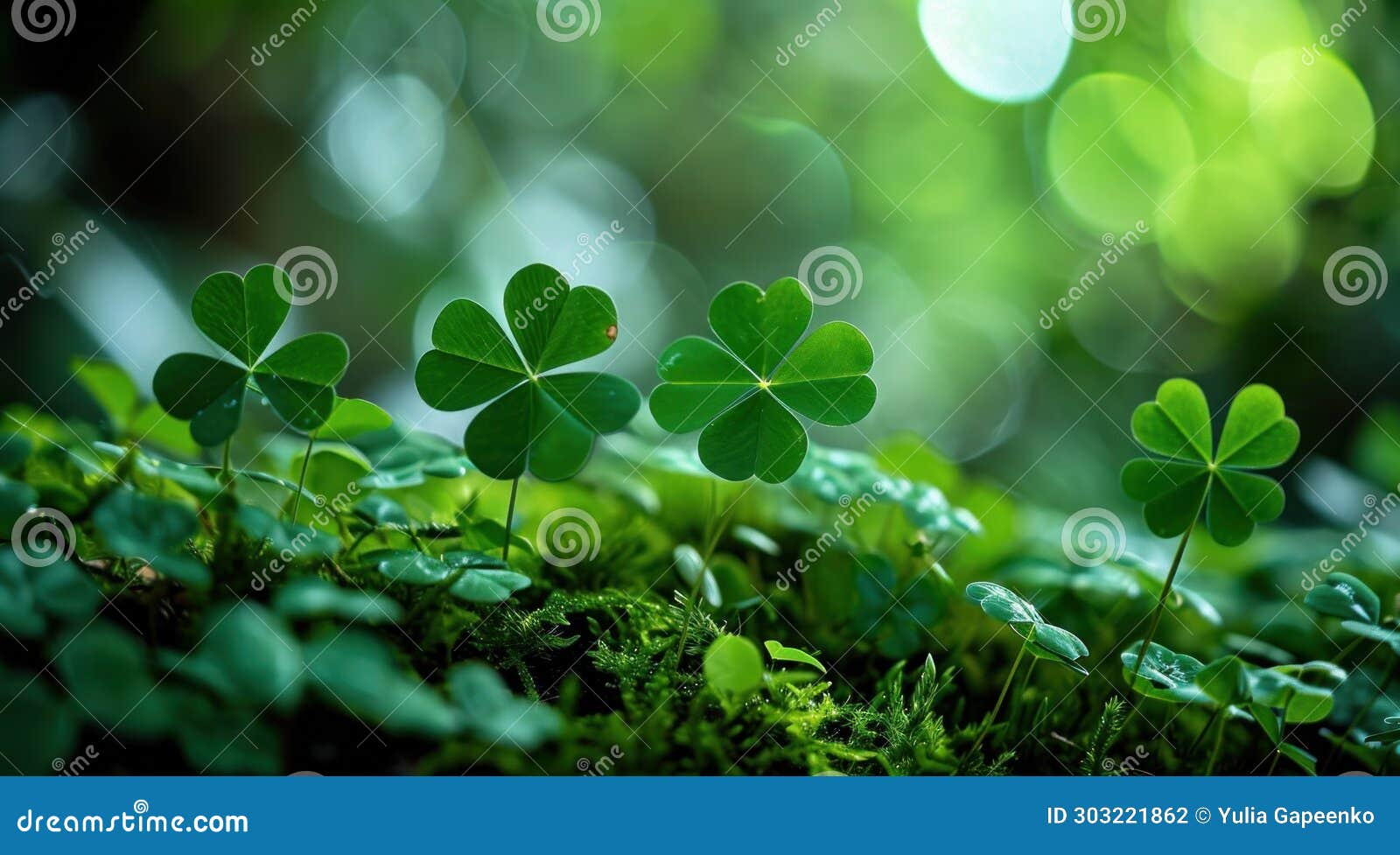 Clover Leaves with a Beautiful Green Background Stock Illustration ...